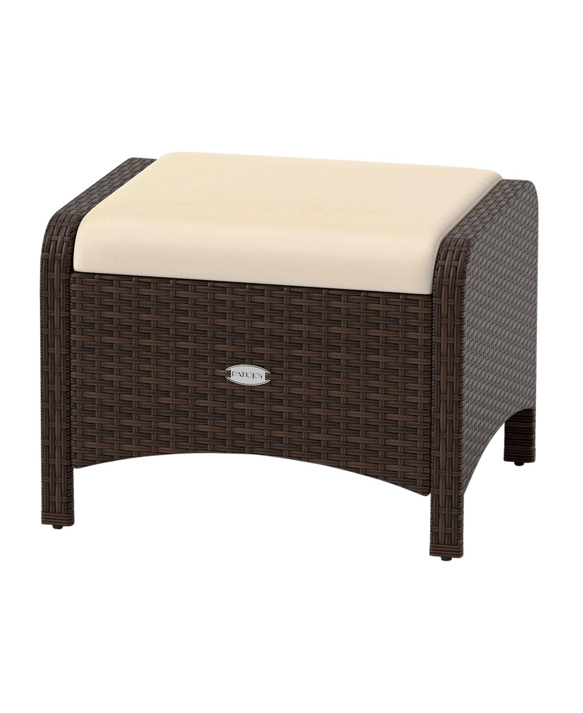 Click here for 2 Pieces Outdoor Patio Pe Wicker Ottomans with Rem... prices