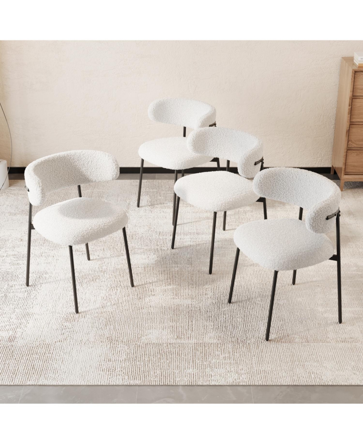 Click here for Streamdale 4-Piece Velvet Dining Chairs with Metal... prices