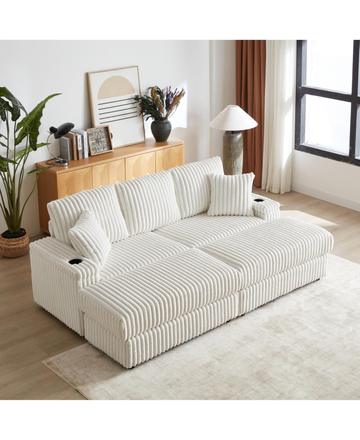 Click here for Streamdale Cozy 84" Corduroy Sofa with Storag... prices