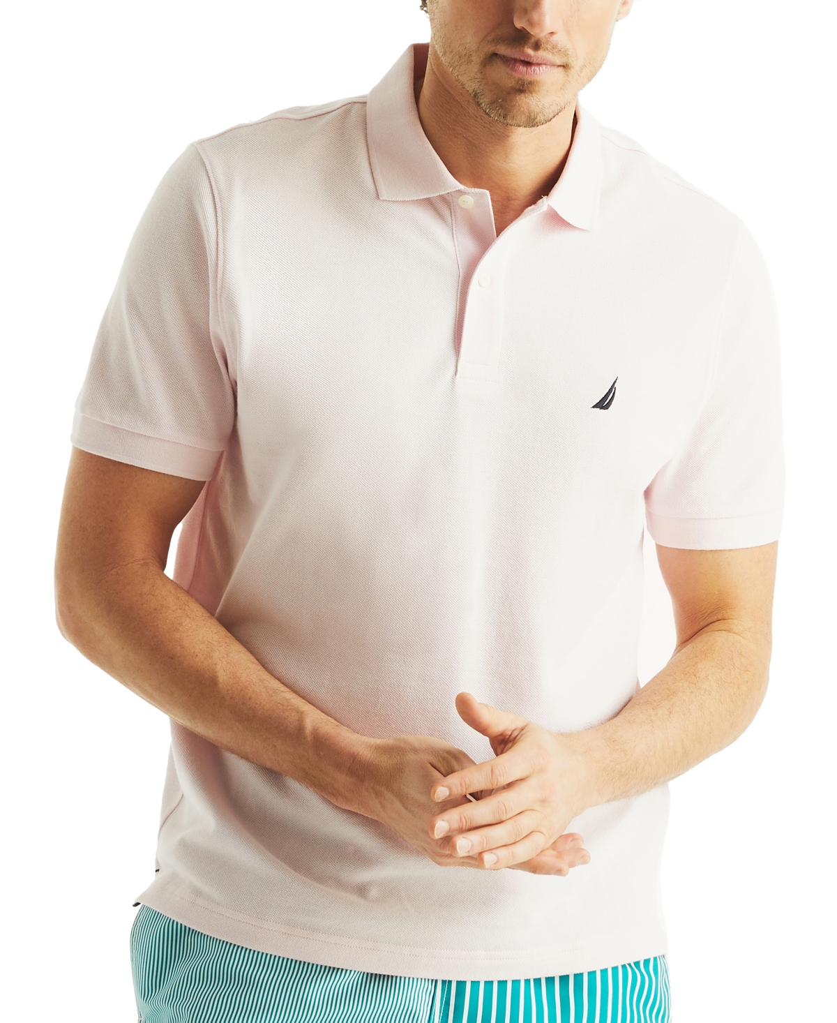 Nautica Mens Classic-Fit Performance Deck Polo Shirt - Cradle Pink