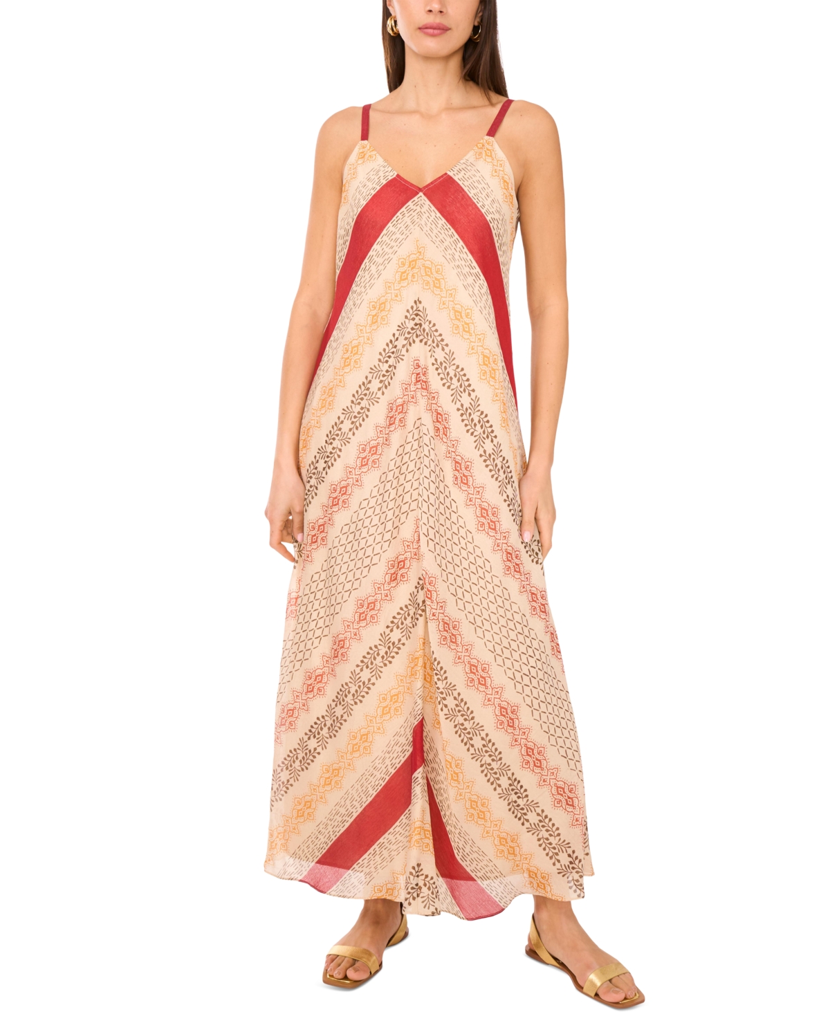 Click here for Vince Camuto Womens Sleeveless Maxi Dress - Vermil... prices