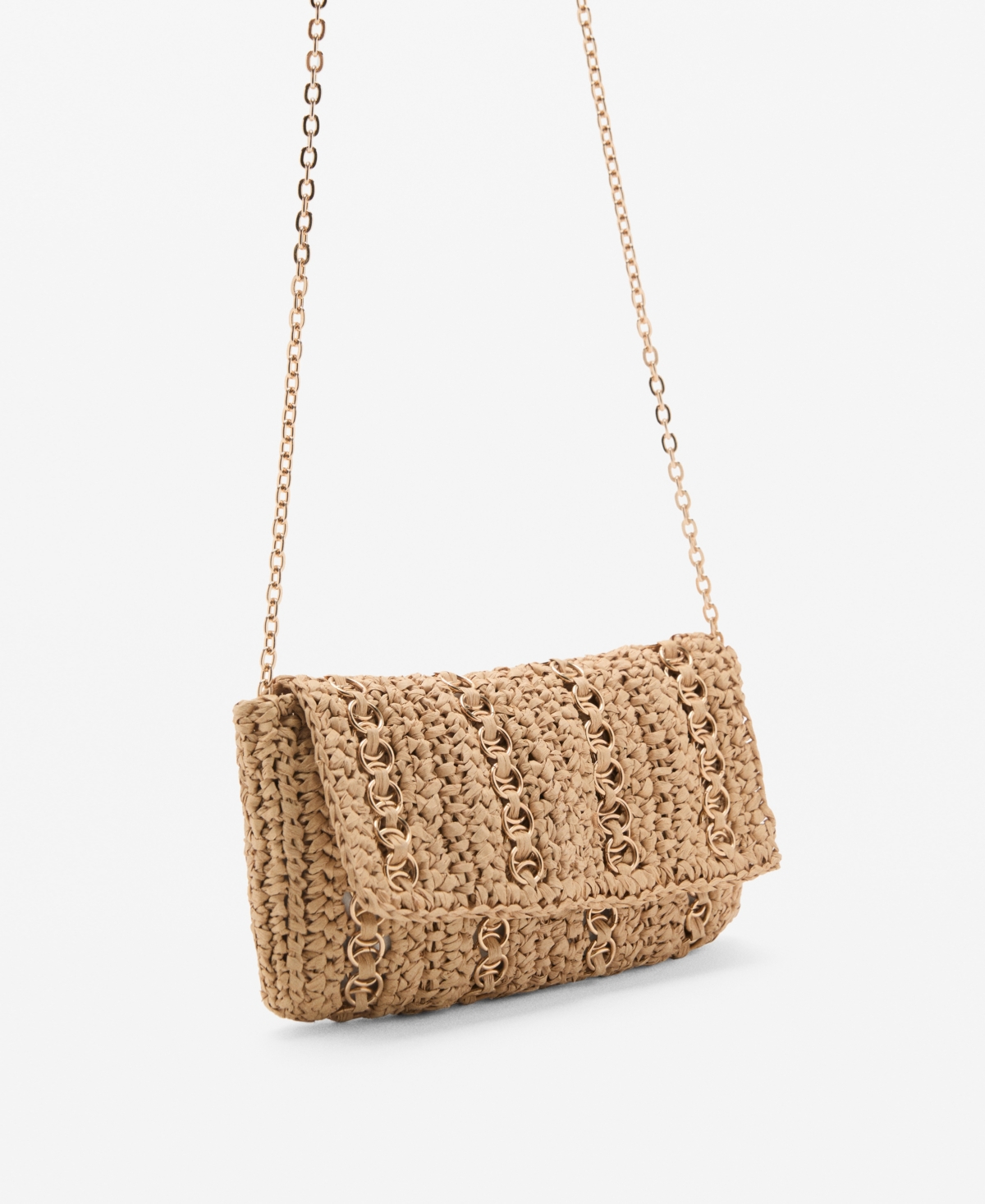 Click here for Mango Womens Metal Rings Natural Fiber Bag - Beige prices