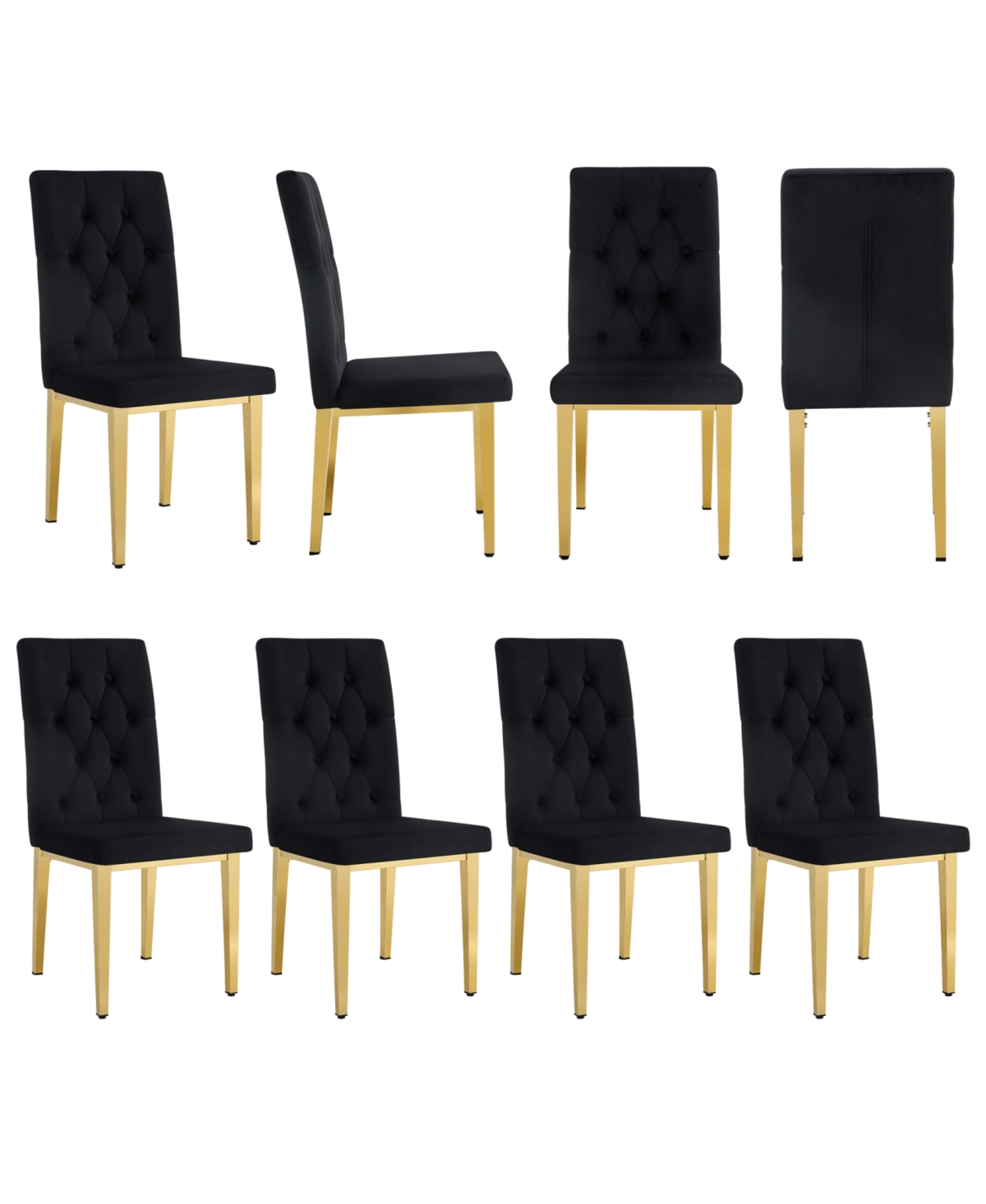 Click here for Streamdale 8-Piece Velvet Dining Chairs with Gold... prices