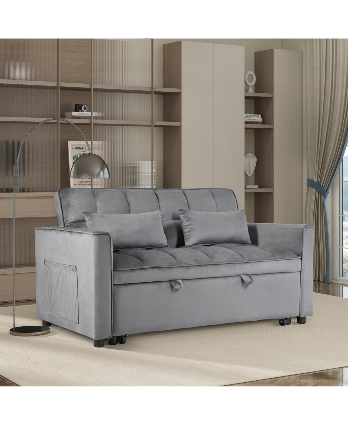 Click here for 3-in-1 Convertible Sofa Bed - Light Gray - Light g... prices