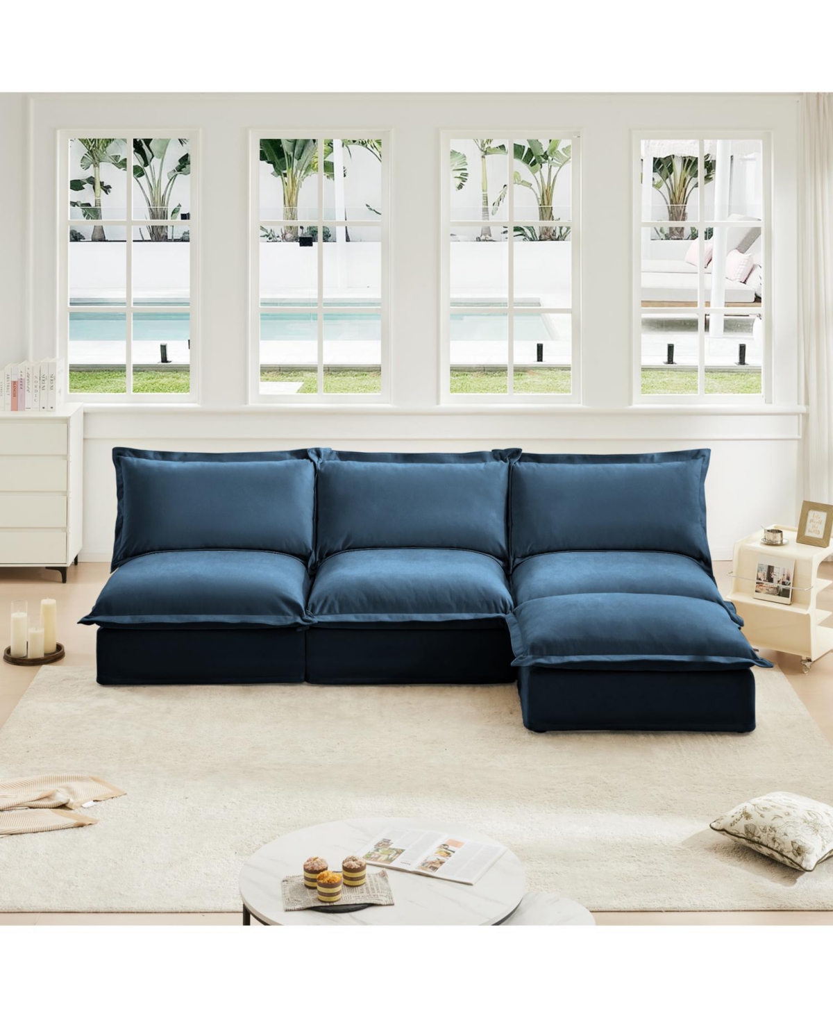 Click here for Modern Armless Sectional with Reversible Ottoman... prices