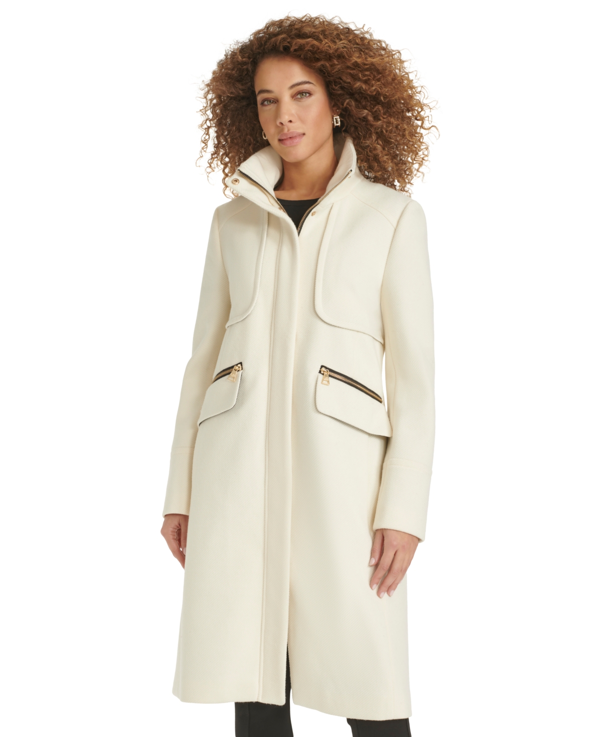 Click here for Karl Lagerfeld Paris Womens Zip-Front Boucle Coat... prices