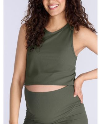 Motherhood Maternity Maternity Crew Neck Racerback Cropped Tank ...