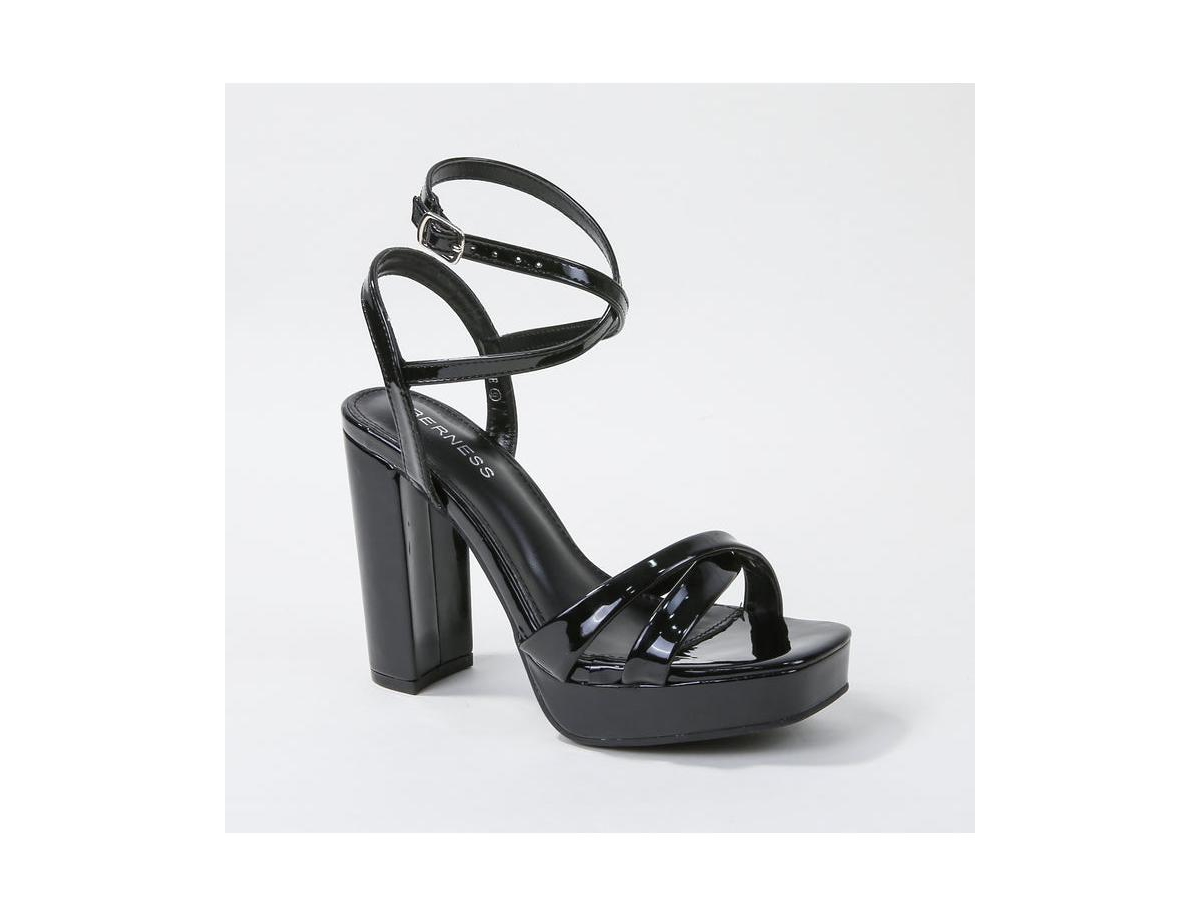 Click here for Hope Crisscross Platform Sandal - Black prices