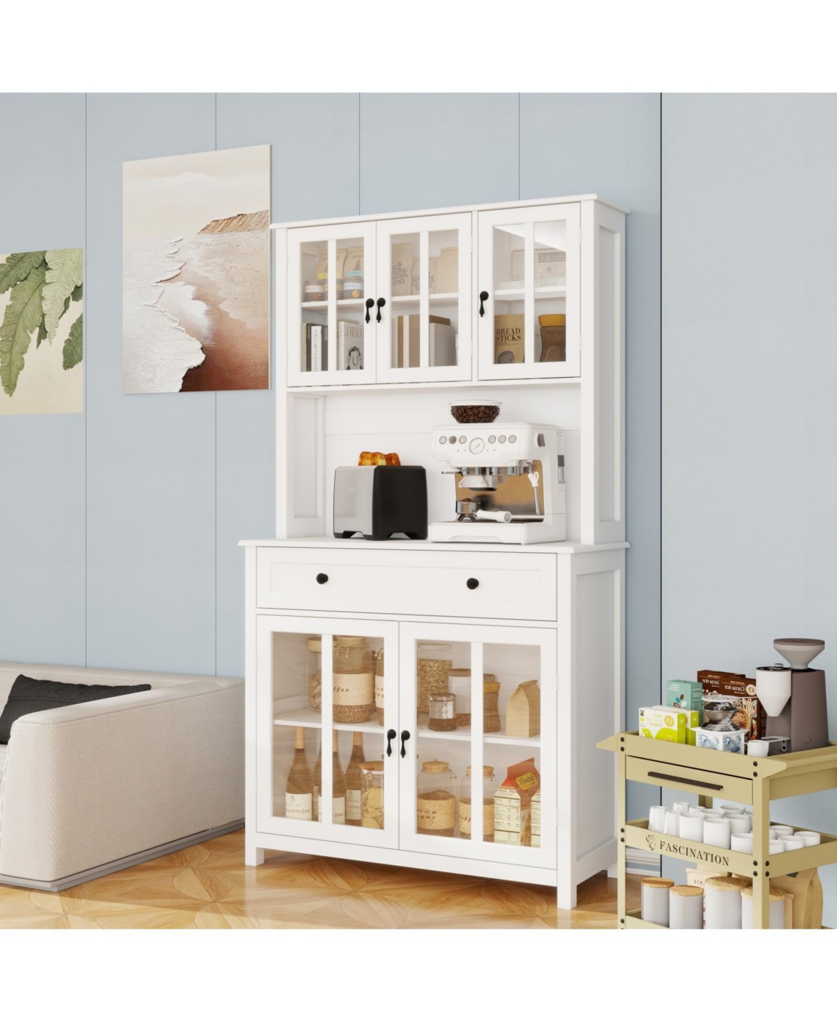 Click here for Streamdale 71" Pantry Cabinet w/ Microwave Co... prices