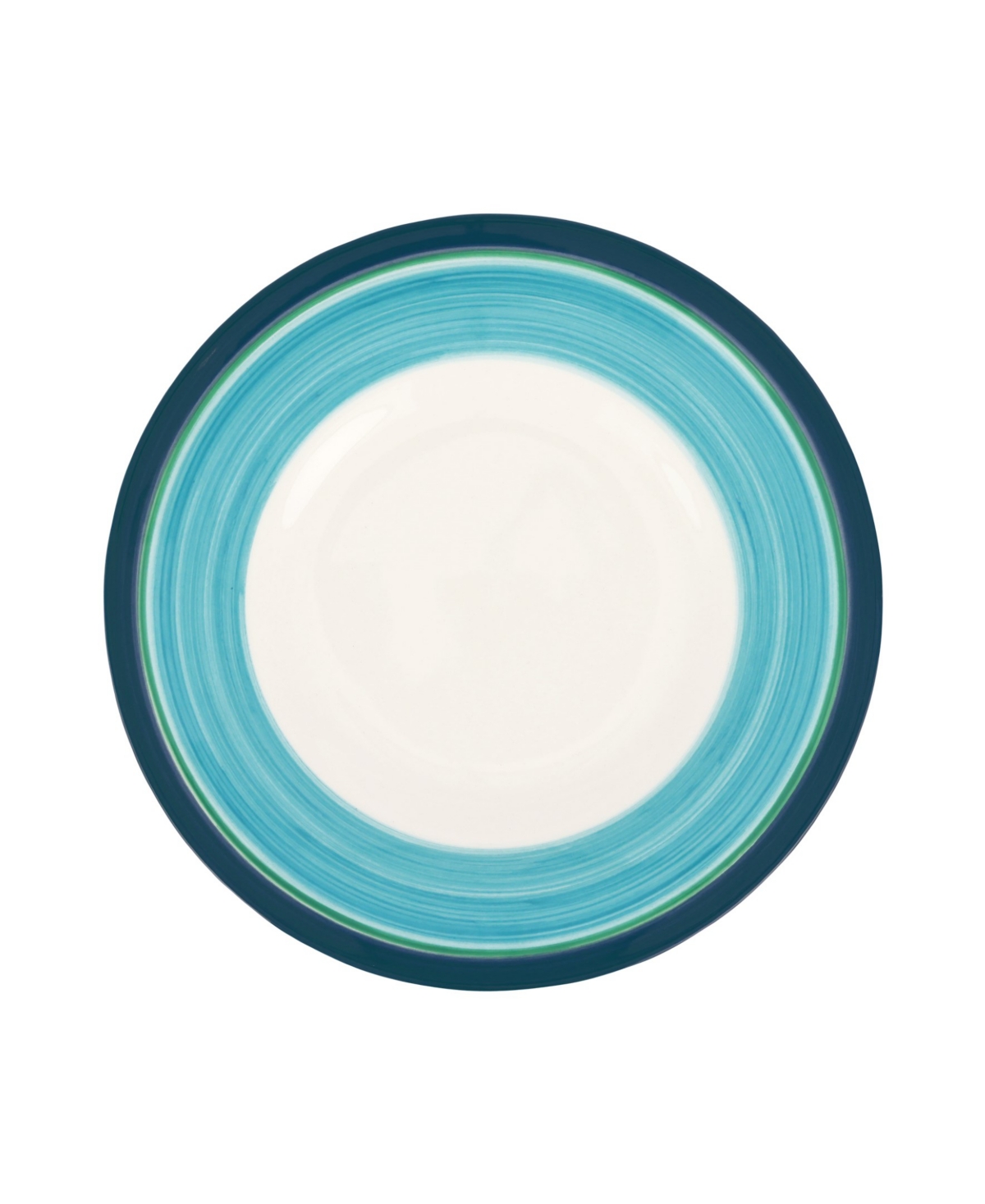 Vietri Lisbon Cobalt and Aqua Stripe Salad Plate