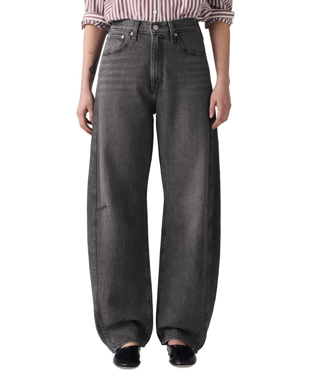 Click here for Levis Womens Cinch High-Rise Barrel-Leg Jeans - Pa... prices