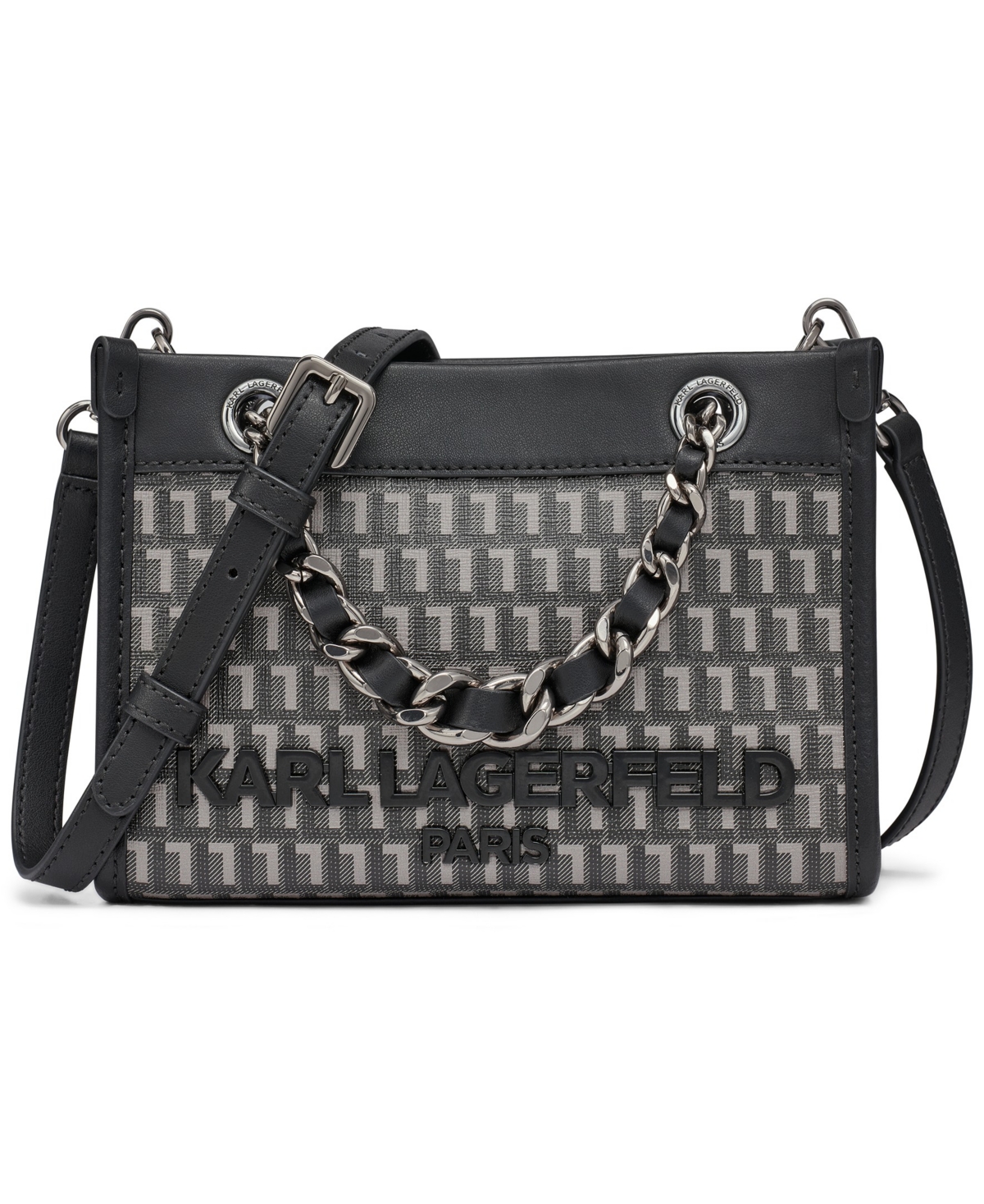 Click here for Karl Lagerfeld Paris Savoie Crossbody - Black  Gra... prices