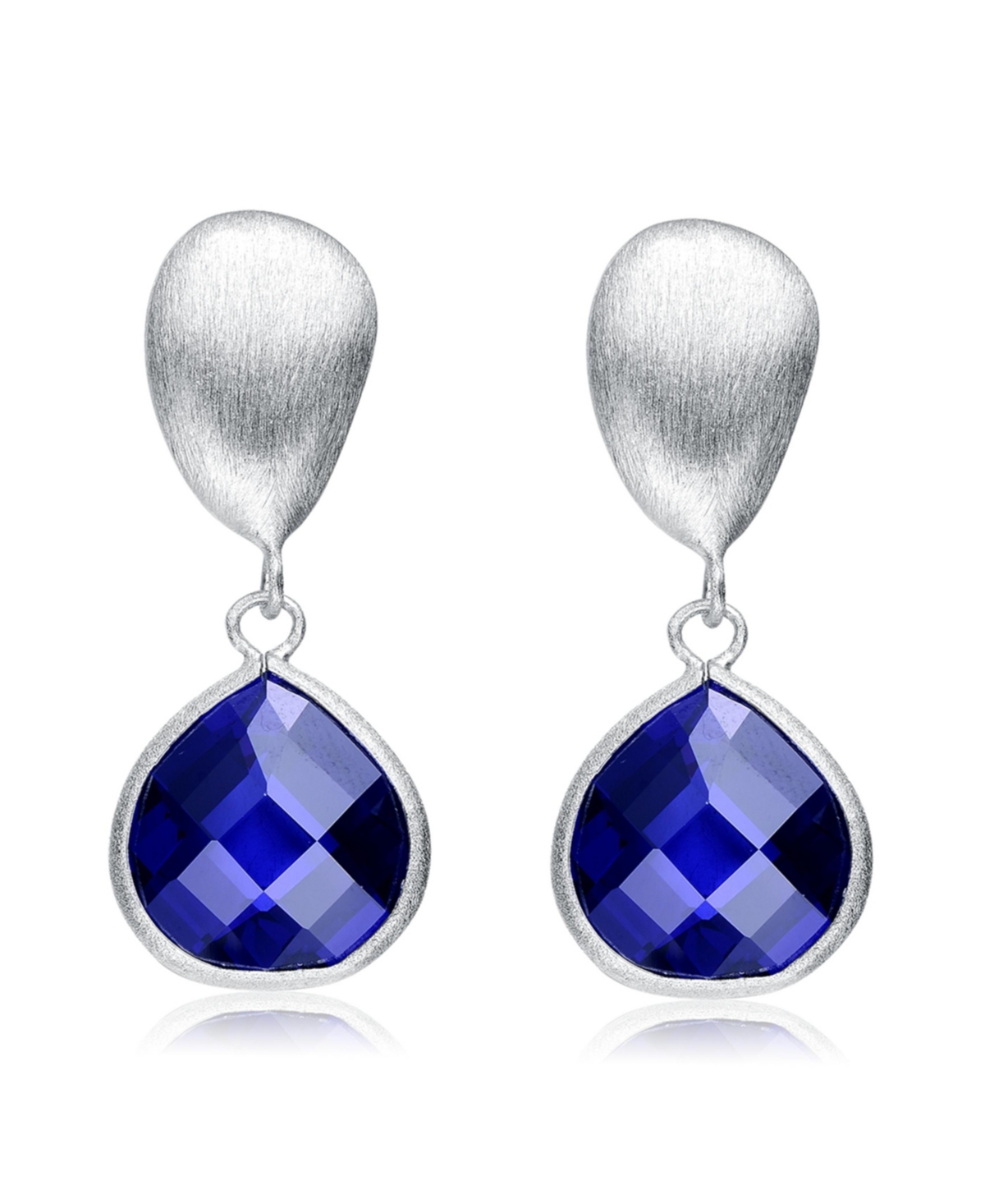 Click here for Sterling Silver White Gold Plating with Blue Cubic... prices