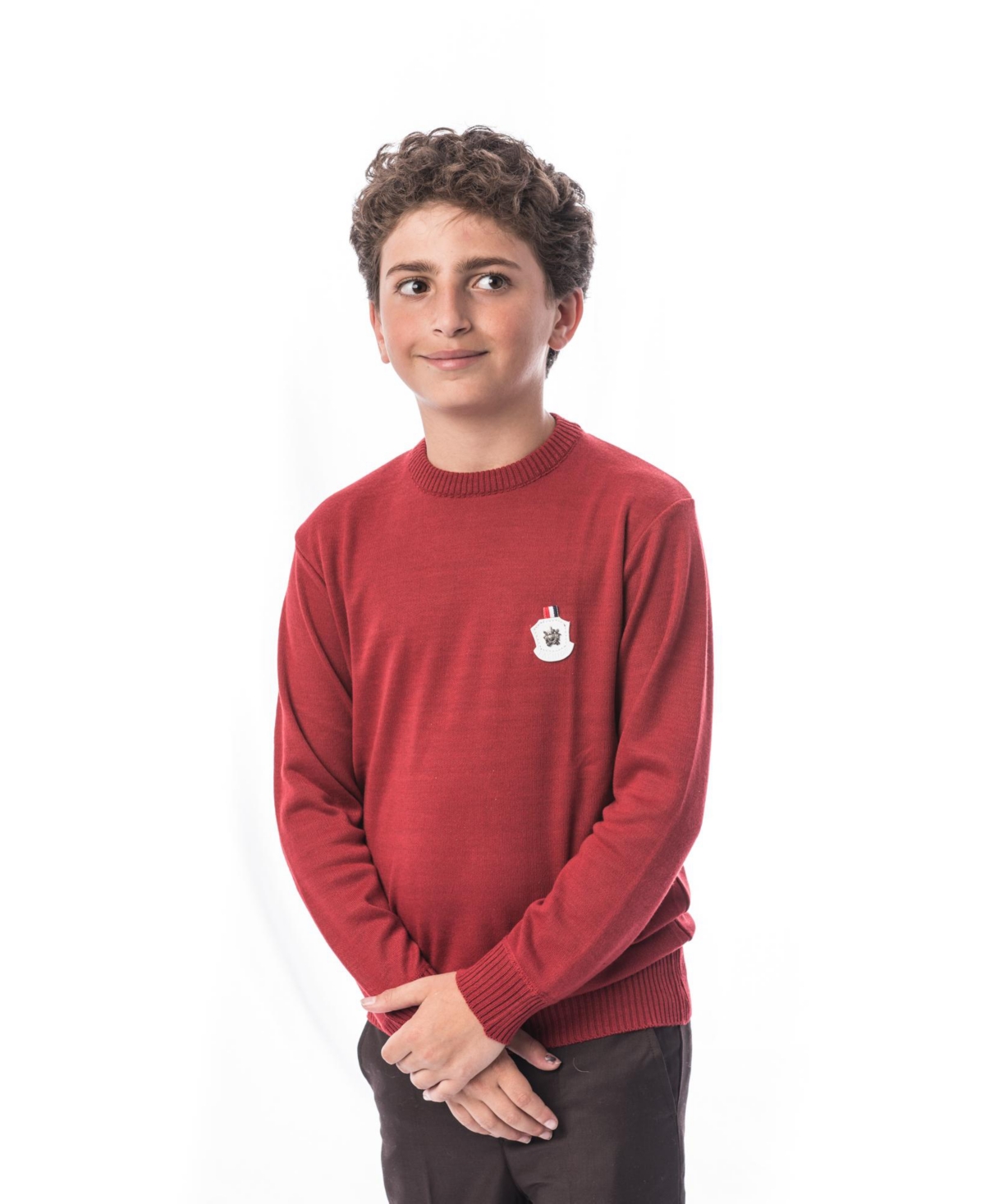 Click here for Elie Balleh Big Boys Red Modern Crewneck Sweater -... prices