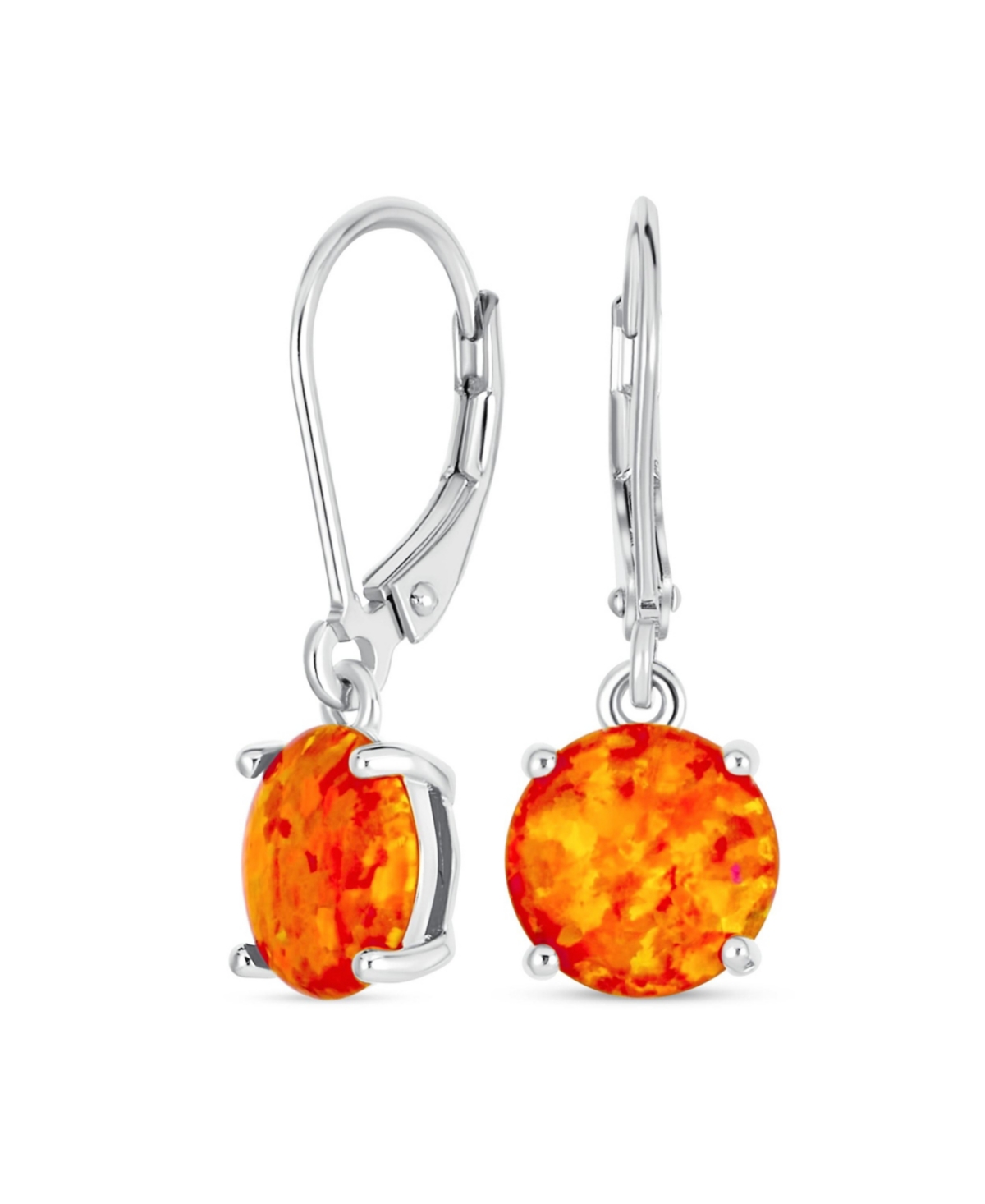 Click here for Bling Jewelry Round Solitaire Created Opal Lever b... prices