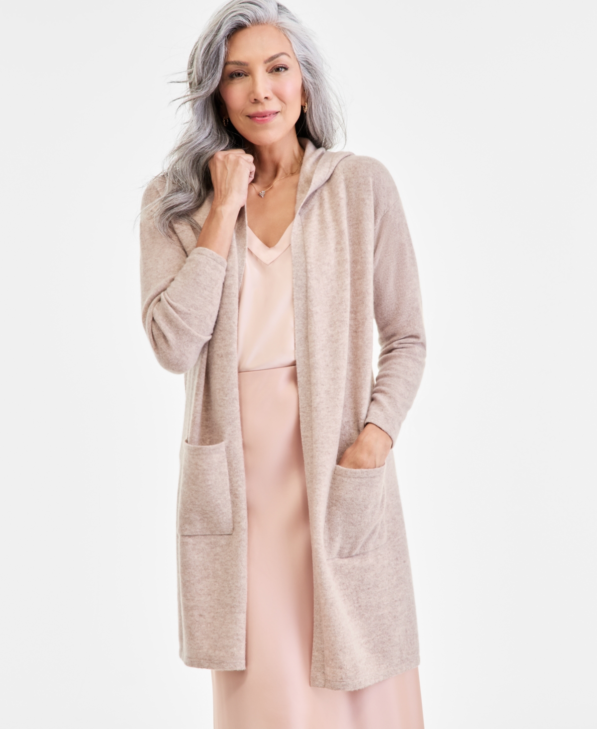 Click here for Charter Club Womens 100 Cashmere Open-Front Hoodie... prices