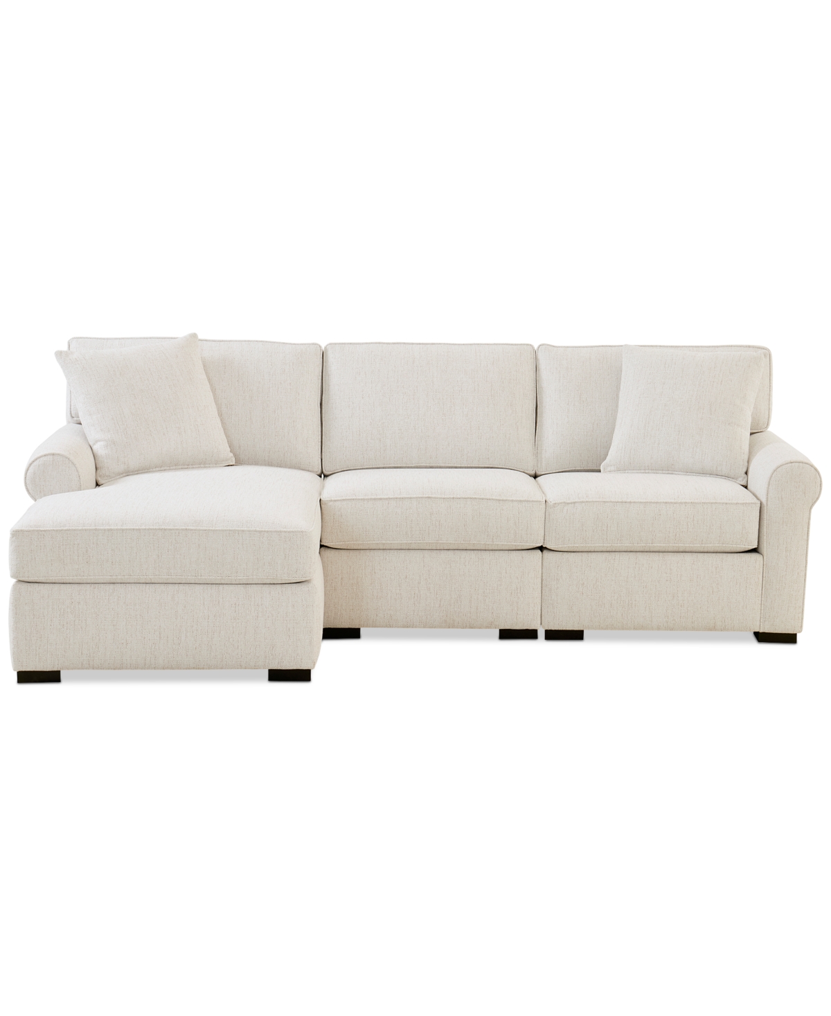 Radley Roll Arm 98 3-Pc. Fabric Chaise Sectional  Exclusively at Macys - Natural