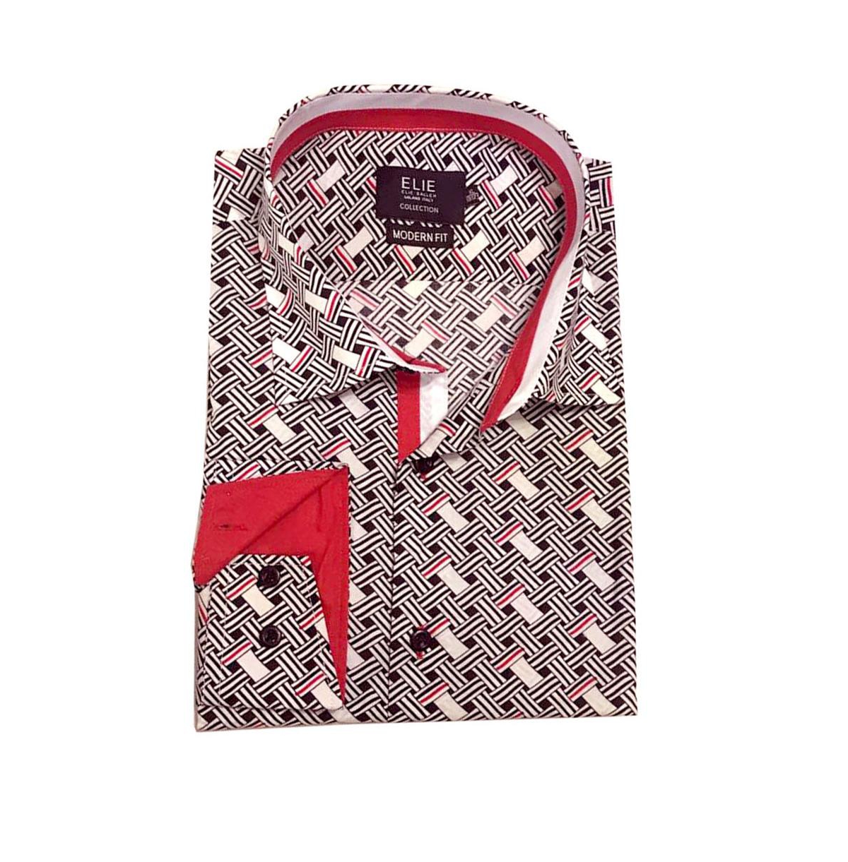 Click here for Elie Balleh Little Boys Black Slim Fit Print Butto... prices