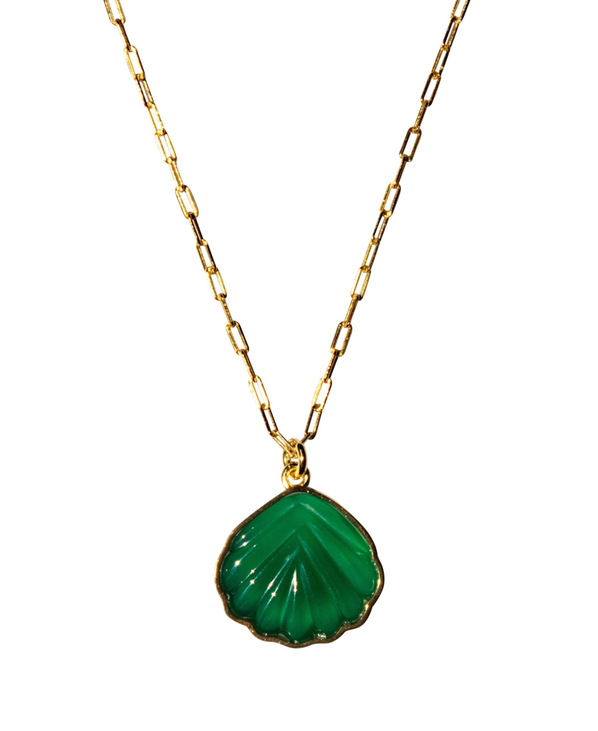 Click here for Shell — Green Jade Stone Pendant Necklace prices