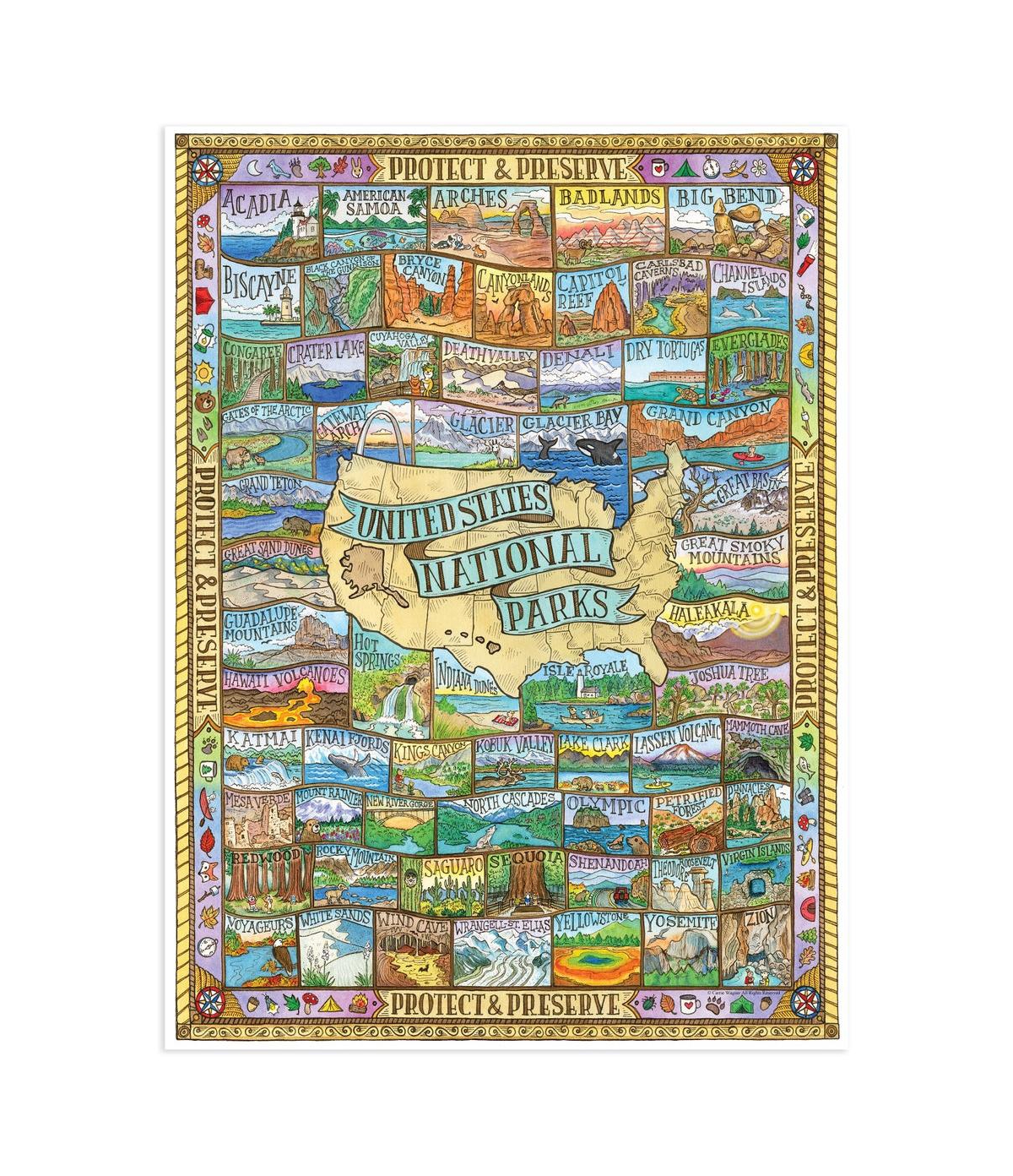 Click here for 1000 Piece National Parks Jigsaw Puzzle - Multicol... prices