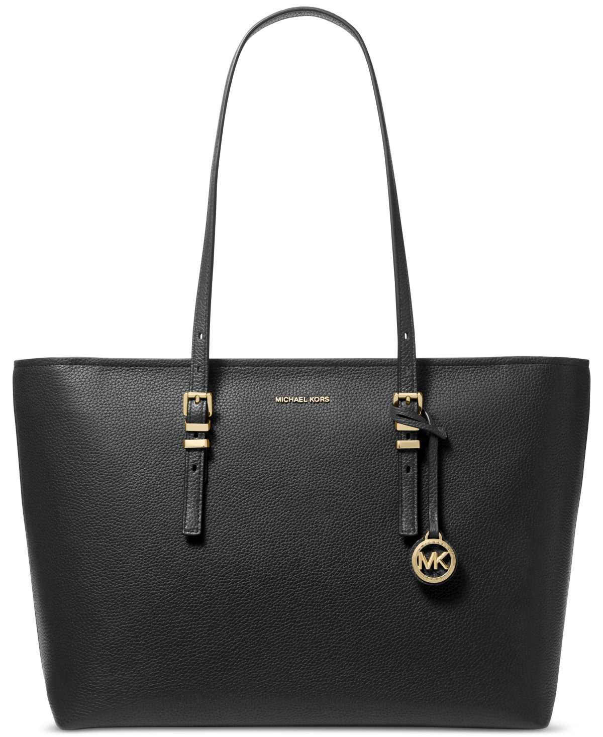 Click here for Michael Kors Quinn Large Pebbled Leather Tote - Bl... prices