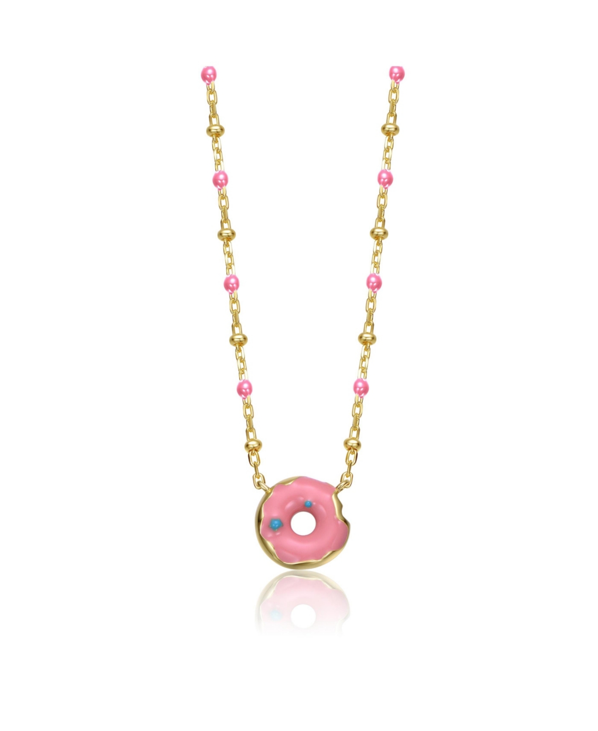 Click here for 14K Gold Plated with Pink Donut Solitaire Necklace... prices