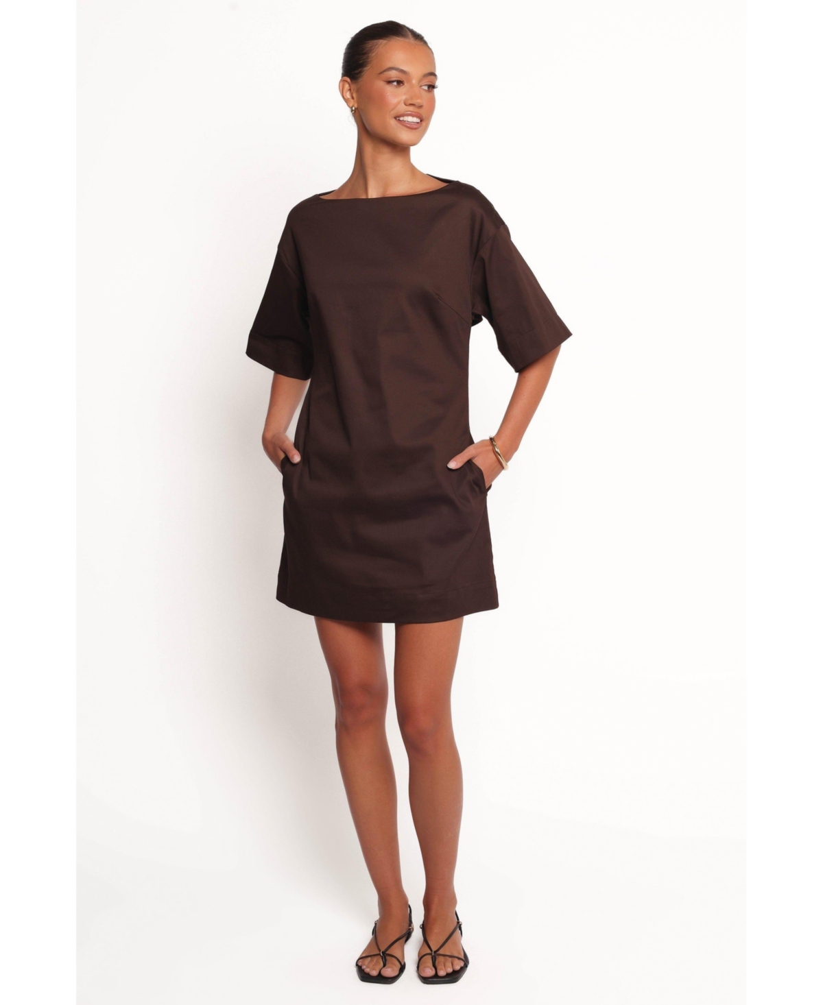 Click here for Petal and Pup Womens Thorne Mini Dress - Chocolate prices