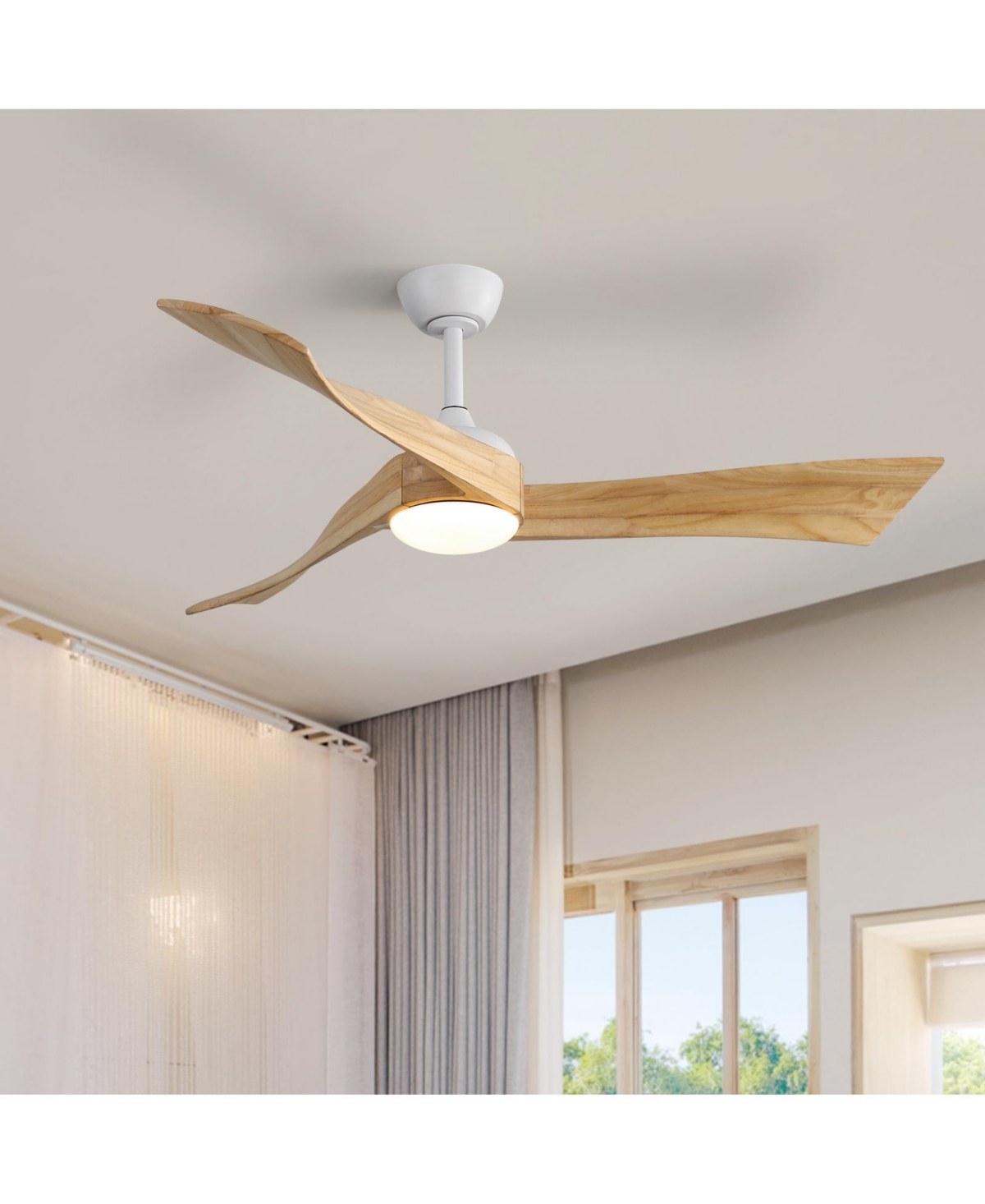 Click here for 52 3 Solid Wood Blades and Three-color Dimmable Ce... prices