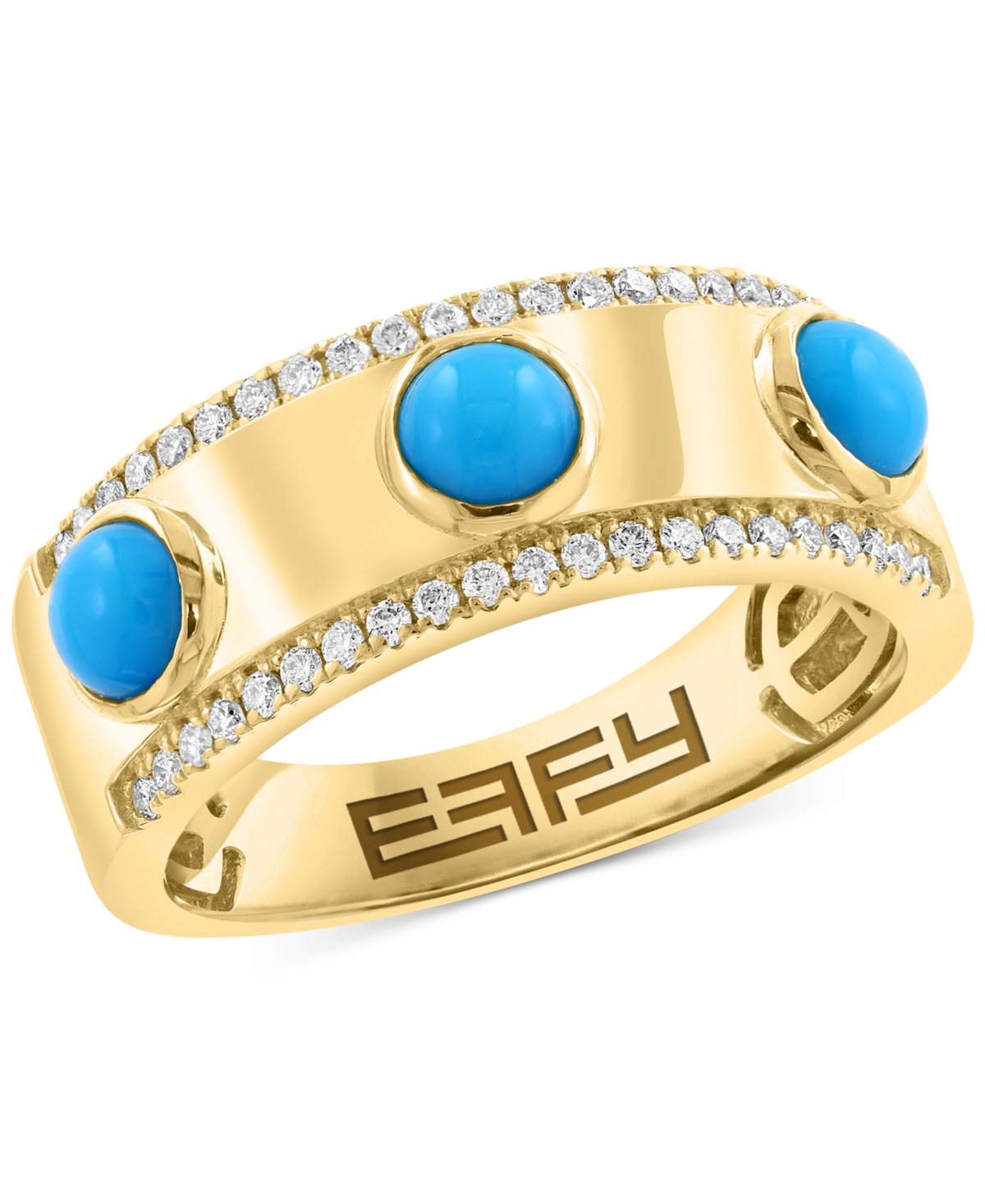 Click here for Effy Turquoise (4mm) & Diamond (1/5 ct. t.w.) Band... prices