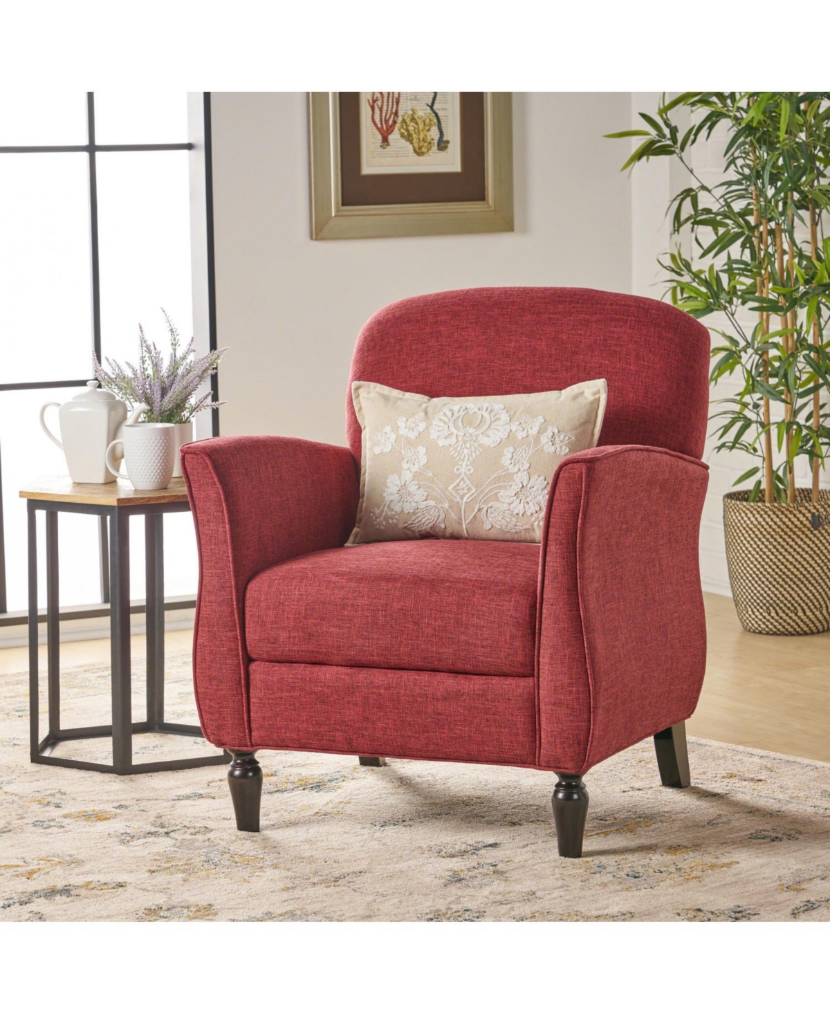 Click here for Tweed-Upholstered Traditional Armchair with Retro... prices