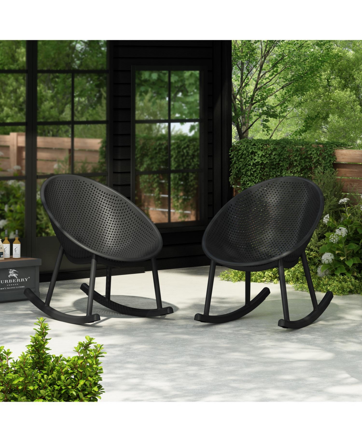 Click here for Gable Rocking Chair (Set of 2) - Black prices
