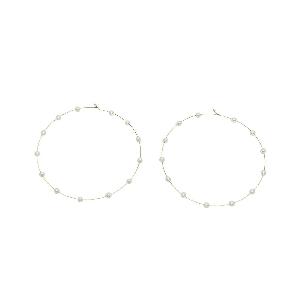 Click here for Sohi Gold-Plated Pearls Hoop Earring - White prices
