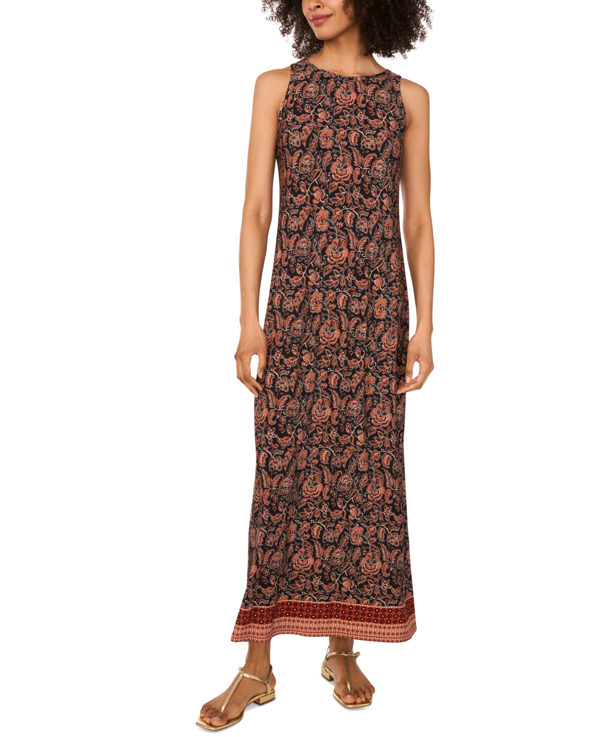 Click here for Vince Camuto Floral Sleeveless Keyhole-Back Crewne... prices