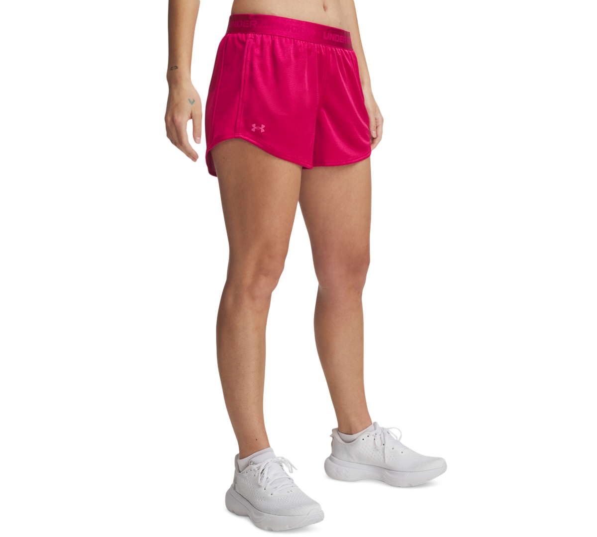 Under Armour Womens Ua Tech Play Up Shine Shorts - Shaded Fuchsia