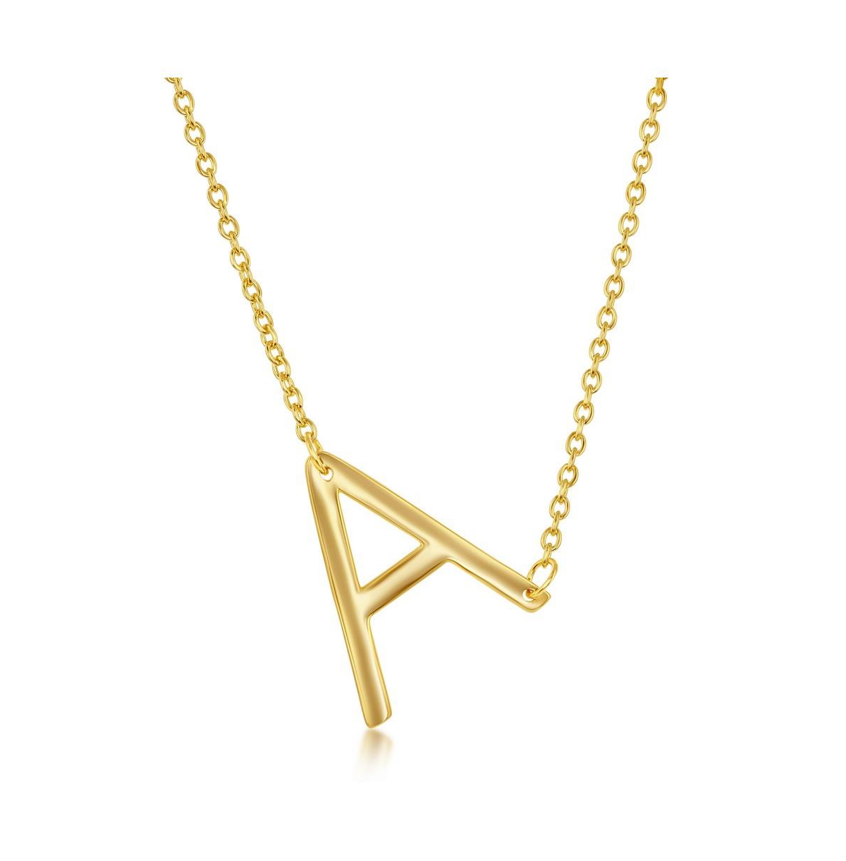 Click here for Sterling Silver  Gold Plated Sideways Initial Neck... prices