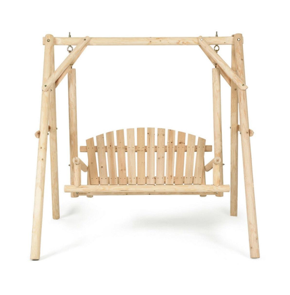 Click here for Outdoor Wooden Porch Bench Swing Chair with Rustic... prices