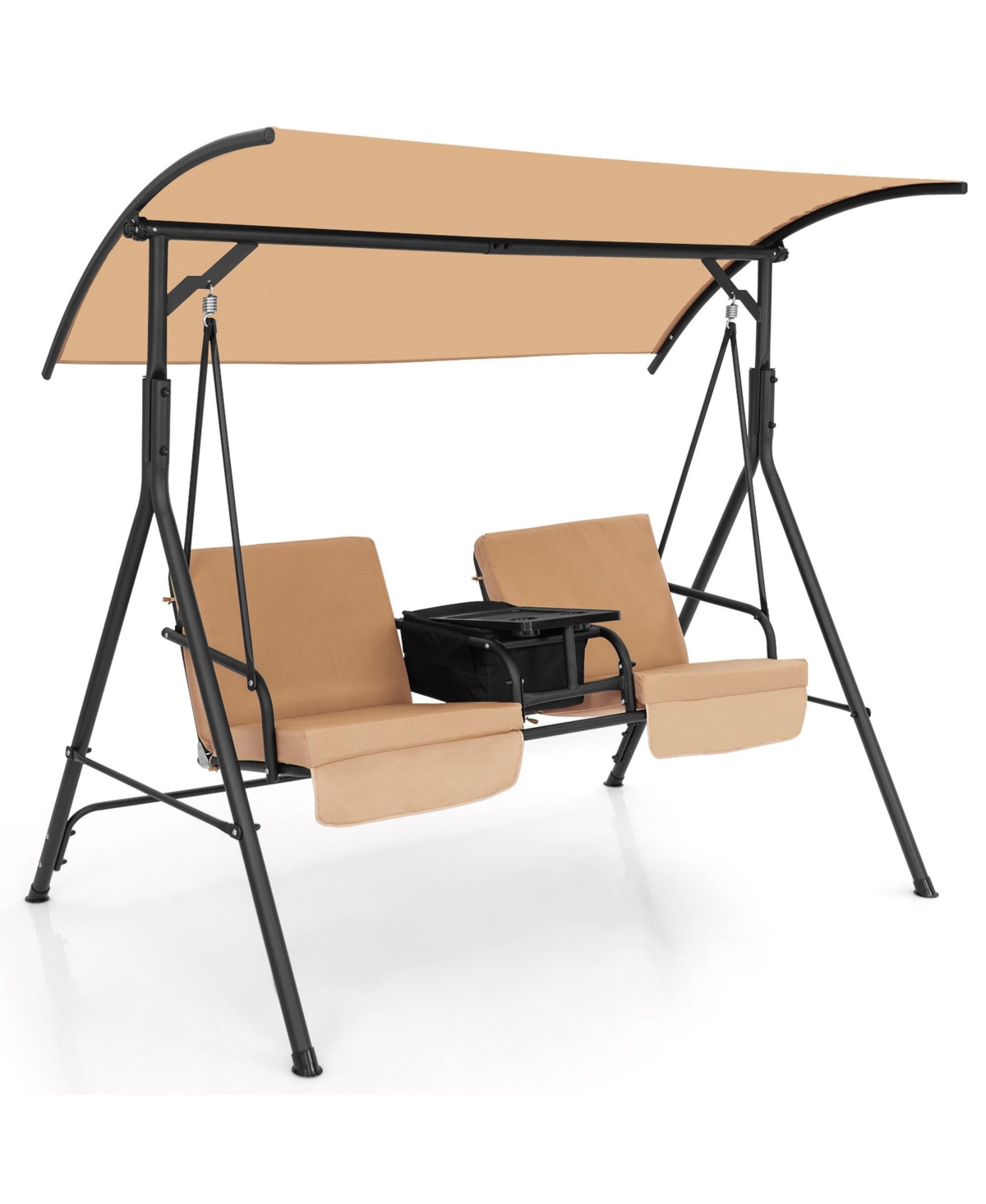 Click here for Gymax 2-Person Canopy Porch Swing Padded Chair Coo... prices
