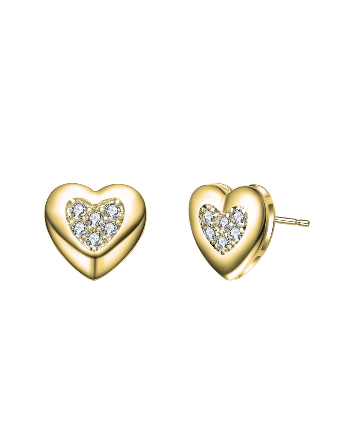 Click here for Lovely Heart Stud Earrings with Clear Cubic Zircon... prices