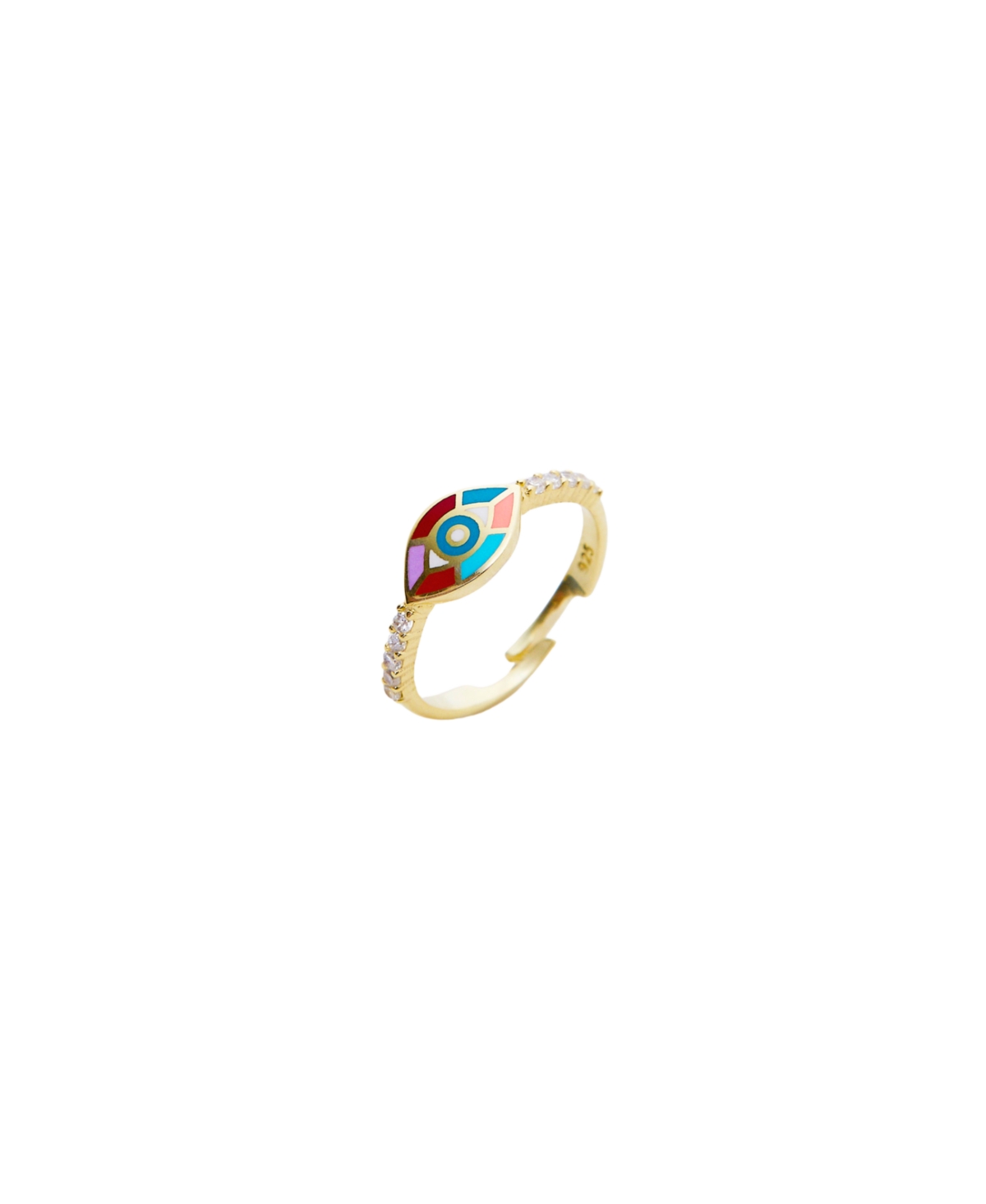 Click here for Spero London Enamel Five Color Evil Eye Sterling S... prices