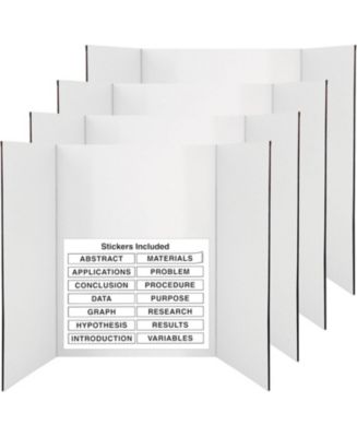 Trifold Poster Board 36" x 48" White Presentation Board - Self-Adhesive ...