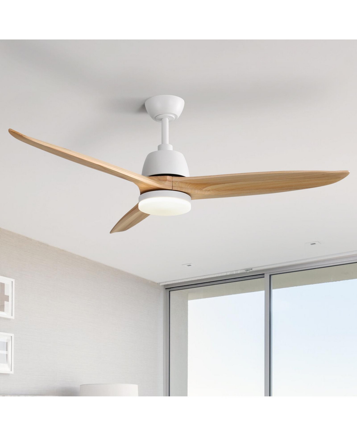 Click here for 56 3 Solid Wood Blade Tri Color Dimming Ceiling Fa... prices