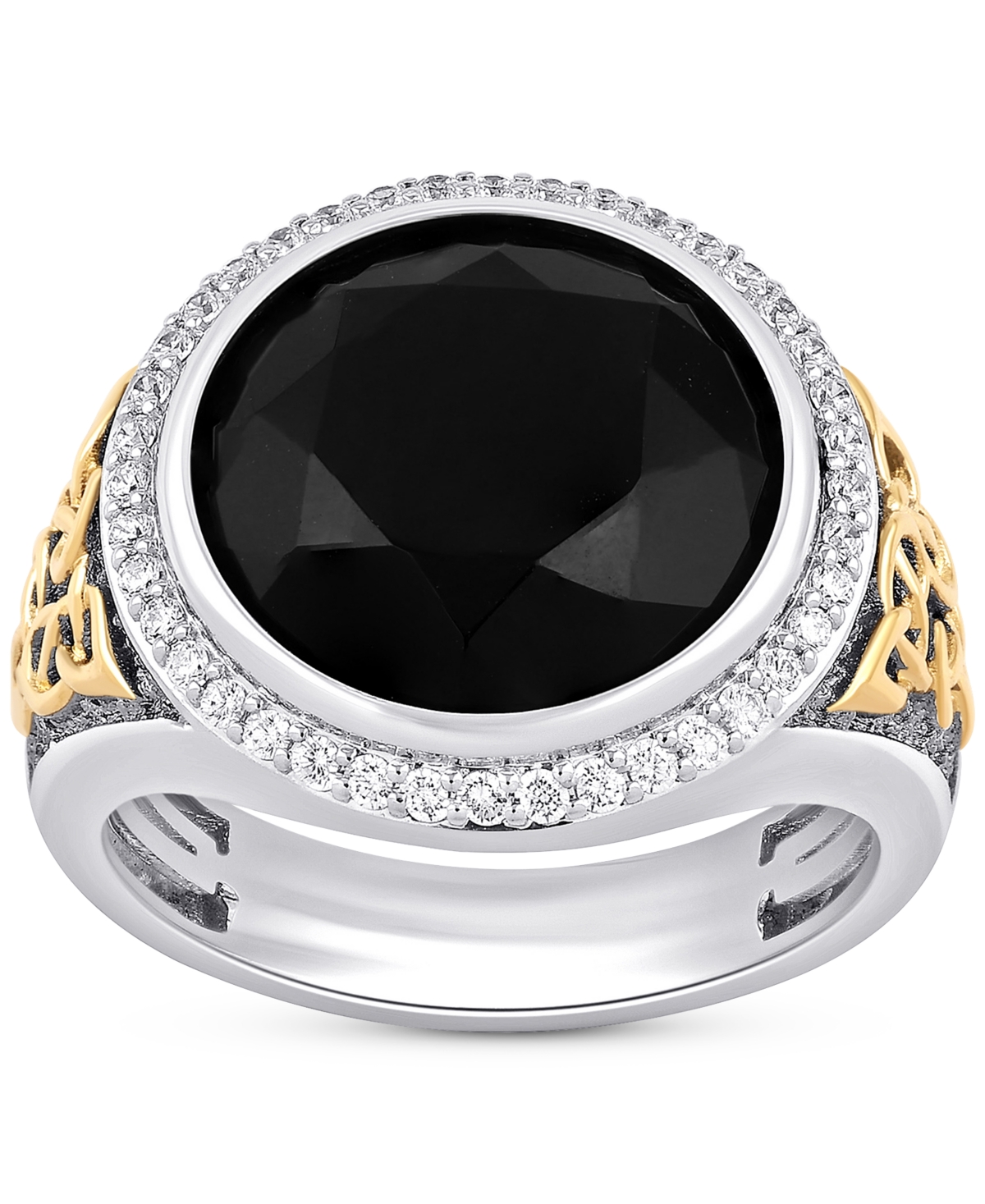 Click here for Mens Onyx & Diamond (3/8 ct. t.w.) Halo Ring in St... prices