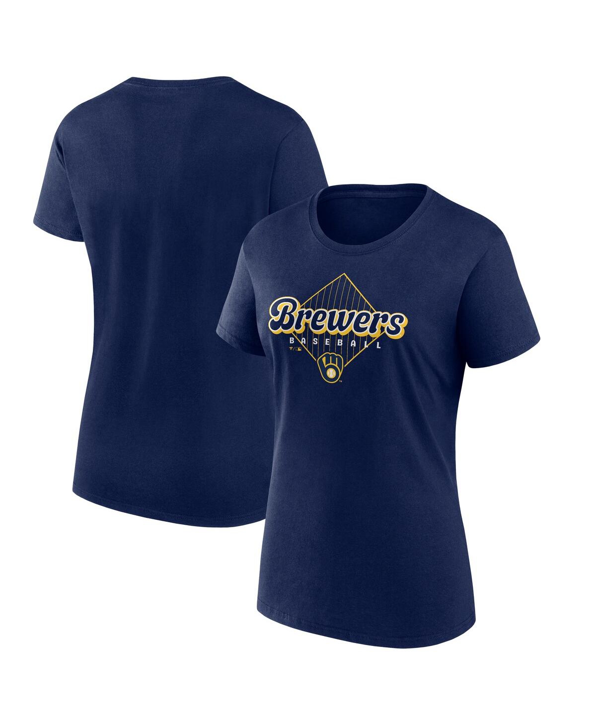 Click here for Fanatics Womens Navy Milwaukee Brewers Cotton T-Sh... prices