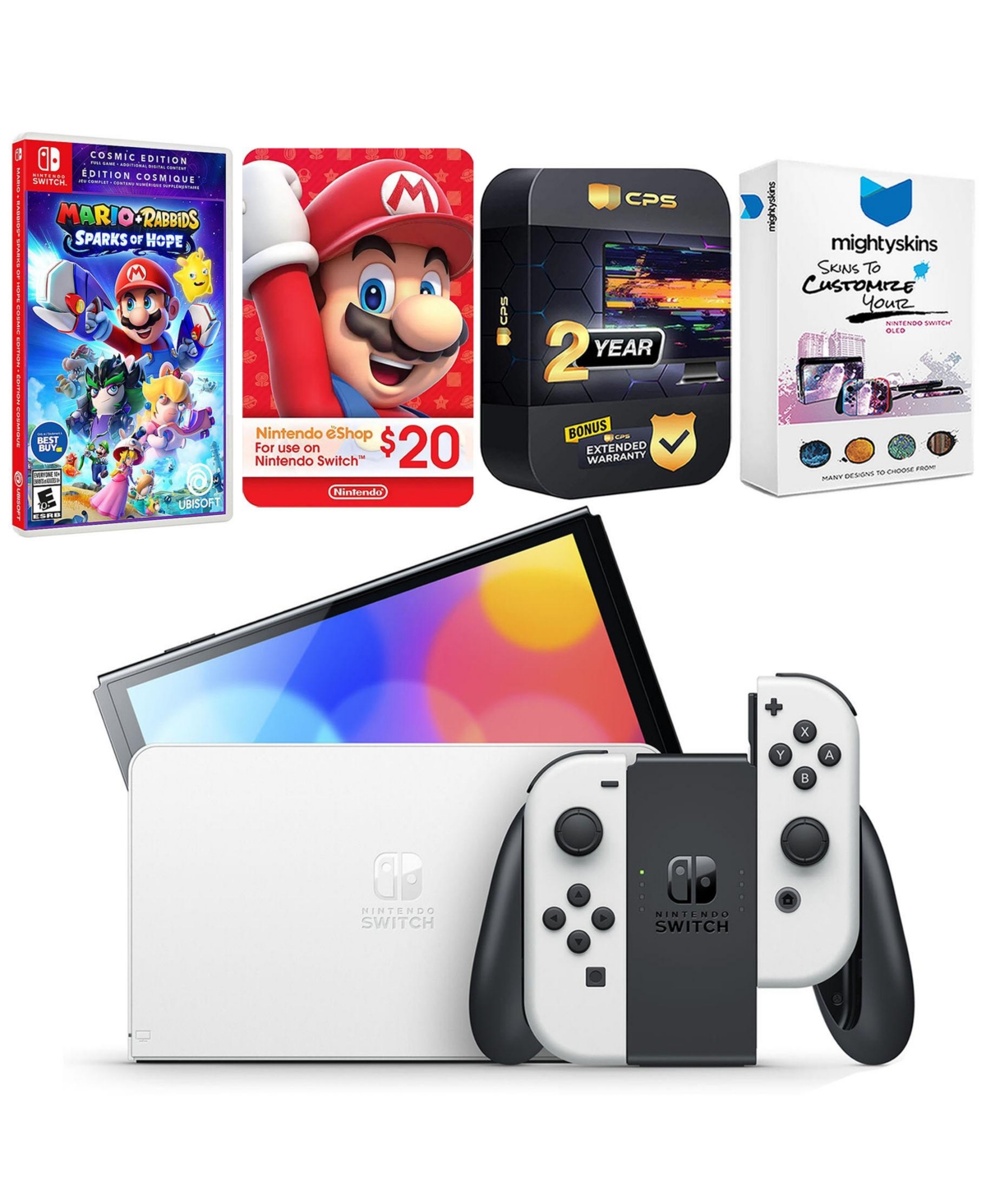 Click here for Nintendo Switch White Oled Console with Mario + Ra... prices