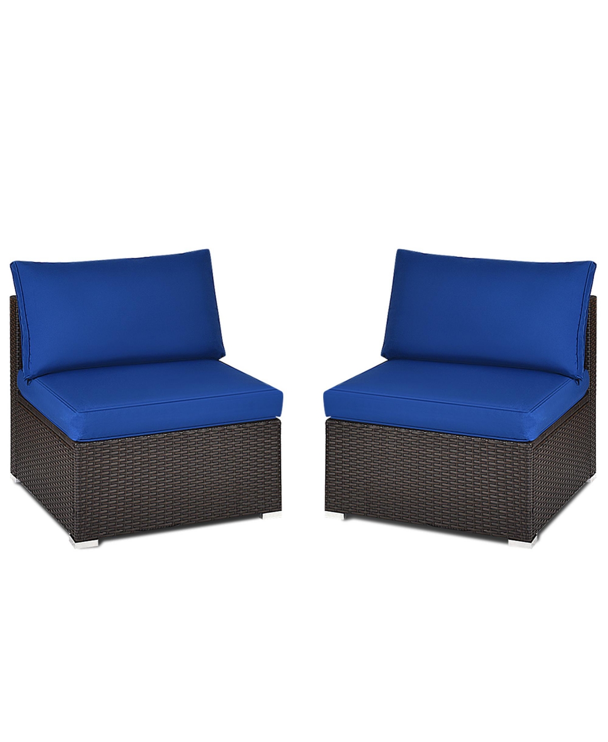 Click here for Gymax 2PCS Patio Sectional Armless Sofas Rattan Fu... prices
