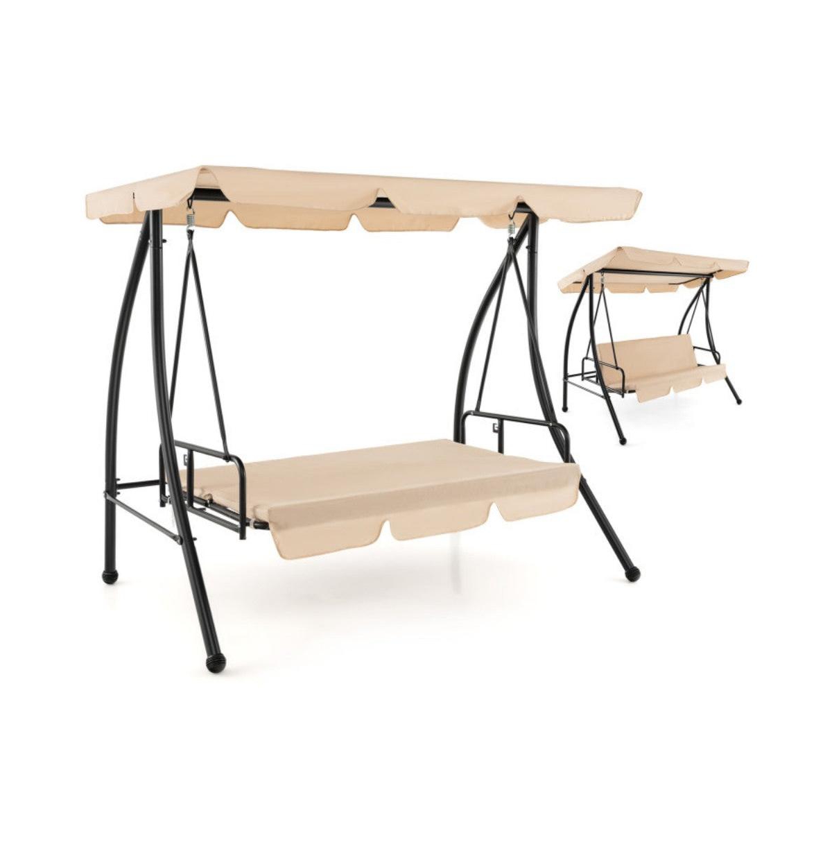 Click here for 2-Seat Outdoor Convertible Swing Chair with Flat B... prices