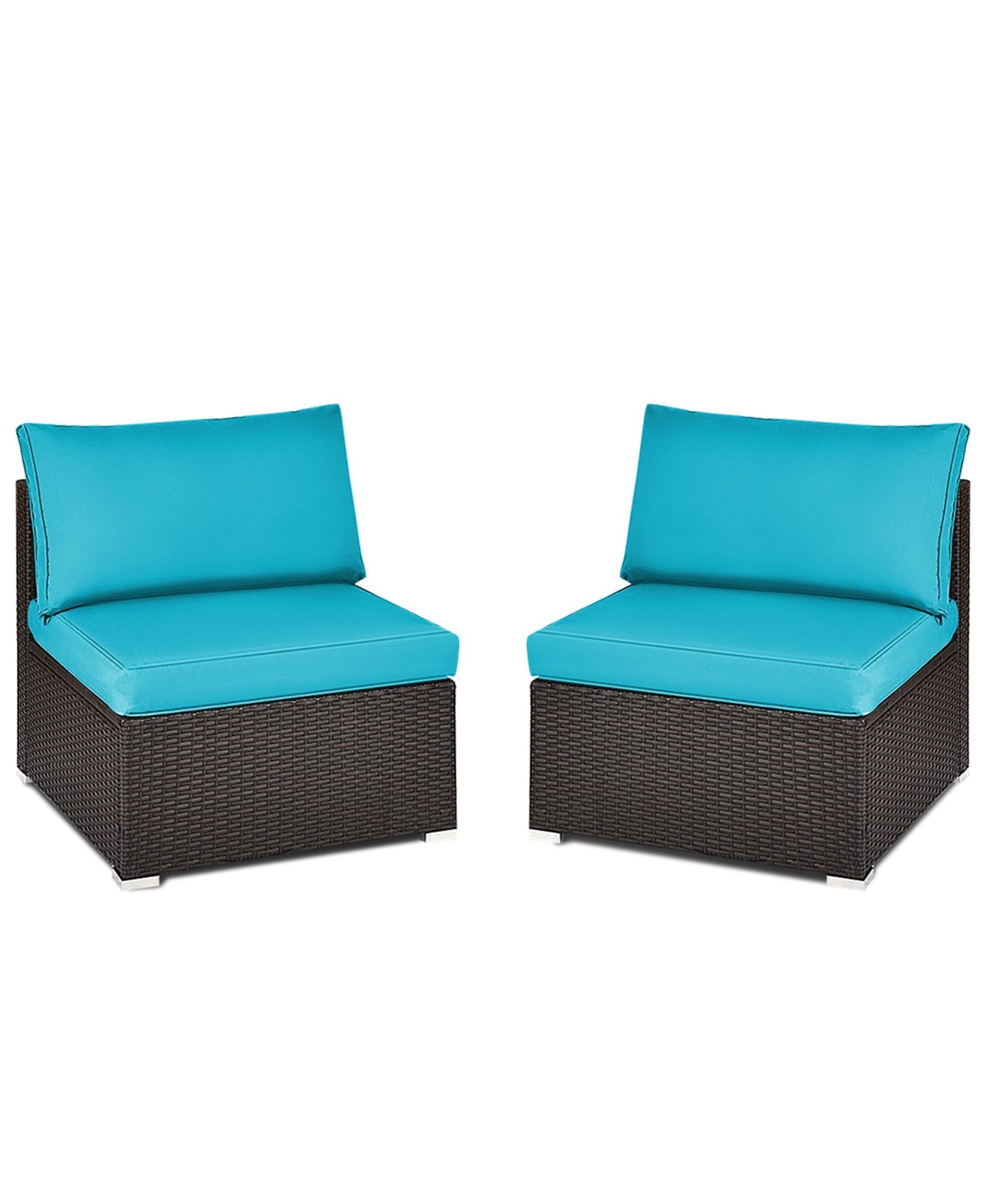 Click here for Gymax 2PCS Patio Wicker Rattan Sectional Armless C... prices