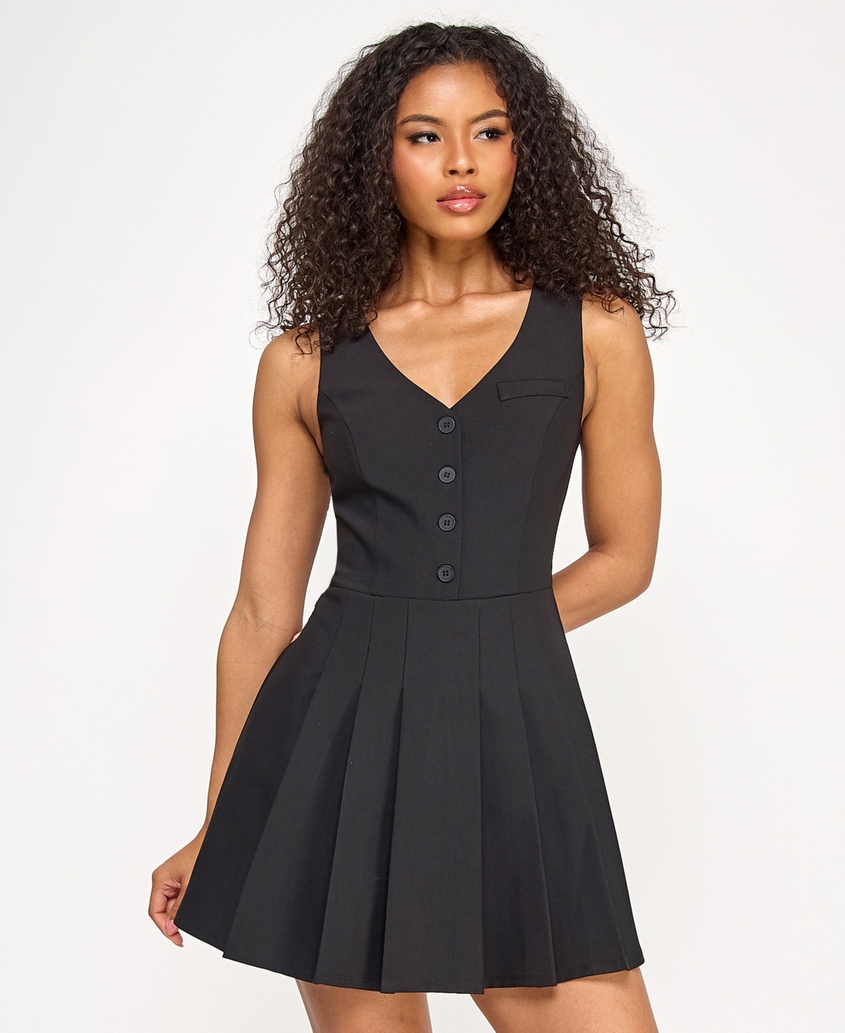 Click here for Seni & Cade Juniors V-Neck Sleeveless Pleated Fit... prices
