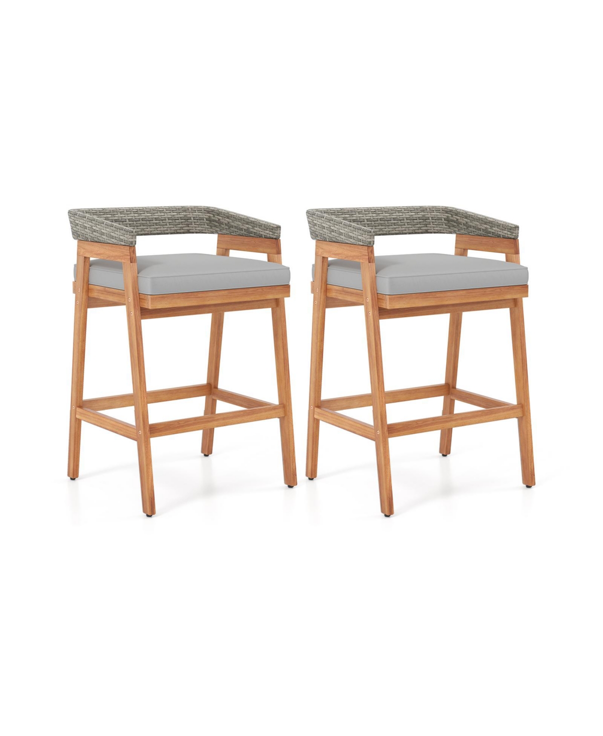 Click here for Set of 2 Patio Counter Height Bar Stools with Cush... prices
