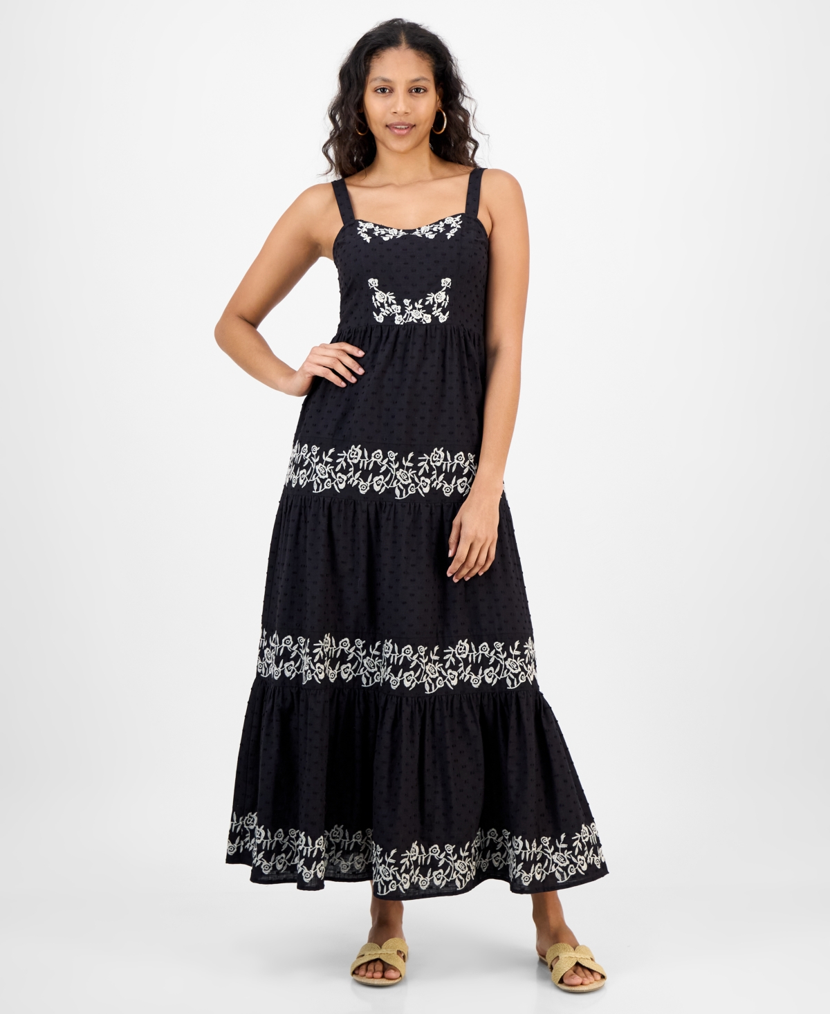 Click here for And Now This Womens Embroidered Cotton Maxi Dress... prices